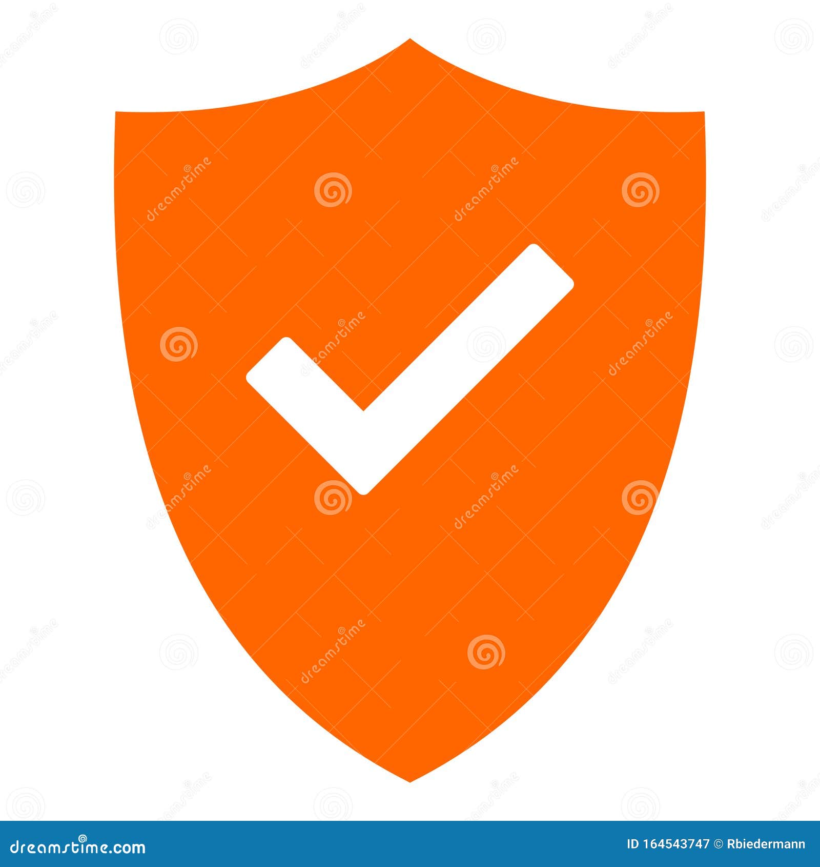 Tick and shield stock vector. Illustration of checkmark - 164543747