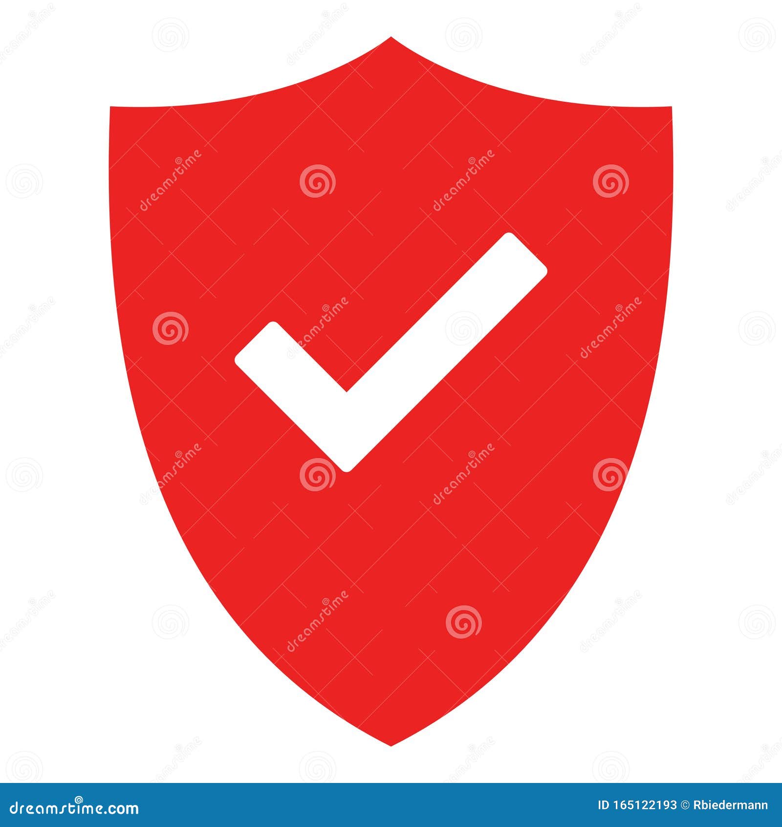 Tick and shield stock vector. Illustration of protection - 165122193