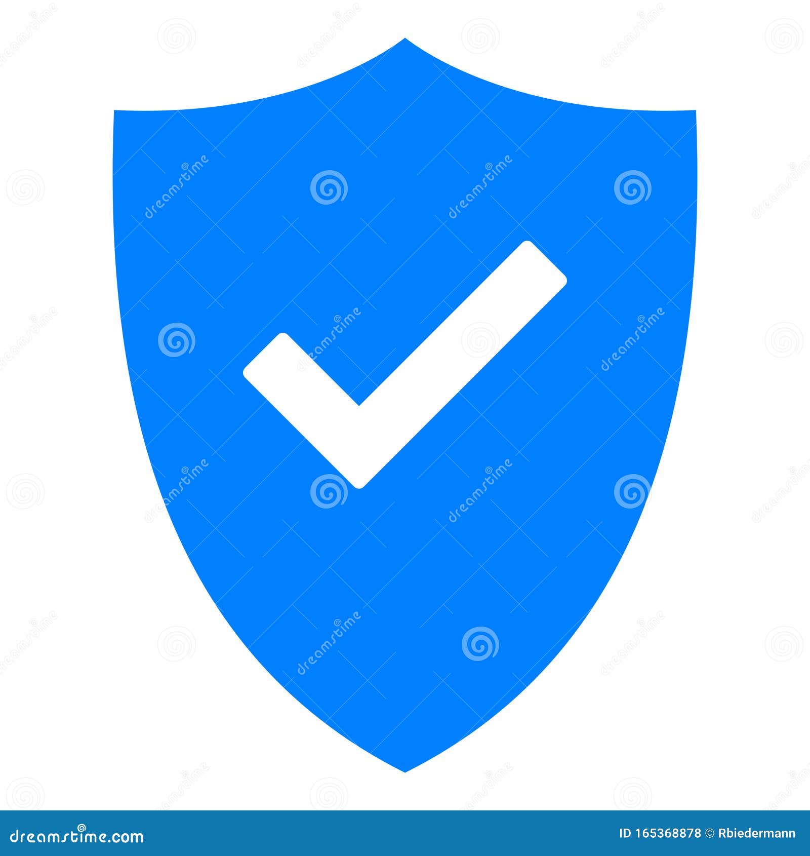 Tick and shield stock vector. Illustration of secure - 165368878