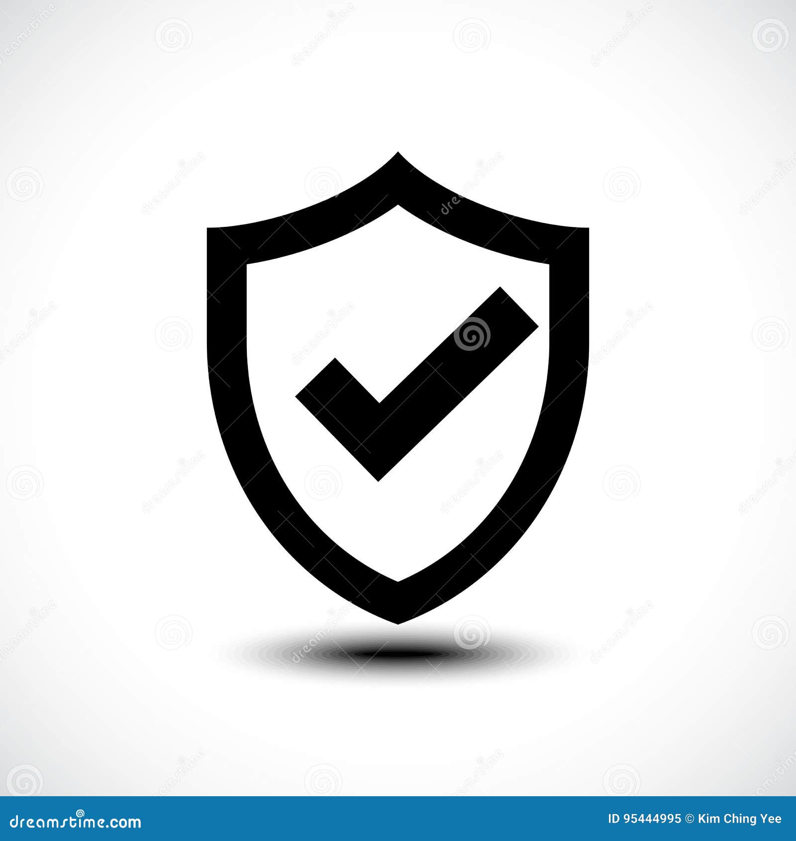 Tick Shield Security Icon Illustration Stock Vector - Illustration of ...