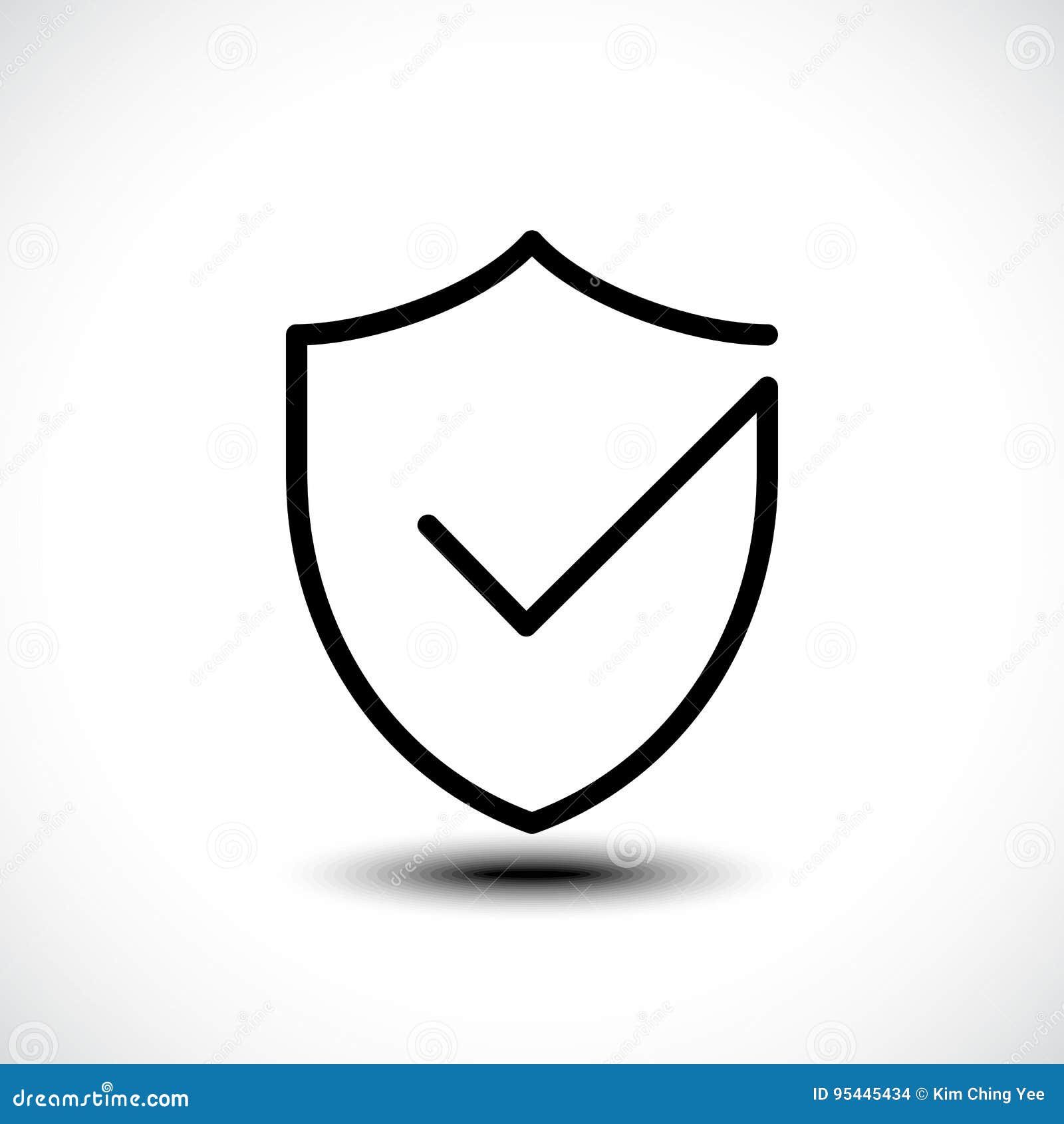 Tick Shield Security Icon Illustration Stock Vector - Illustration of ...