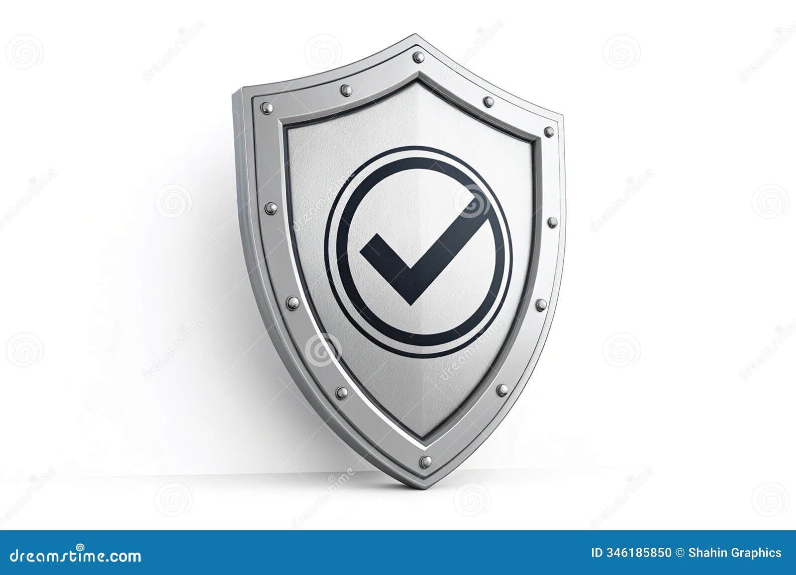 Tick Shield Security Icon Isolated on White Background Stock ...