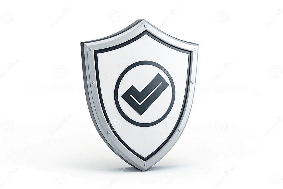 Tick Shield Security Icon Isolated on White Background Stock ...