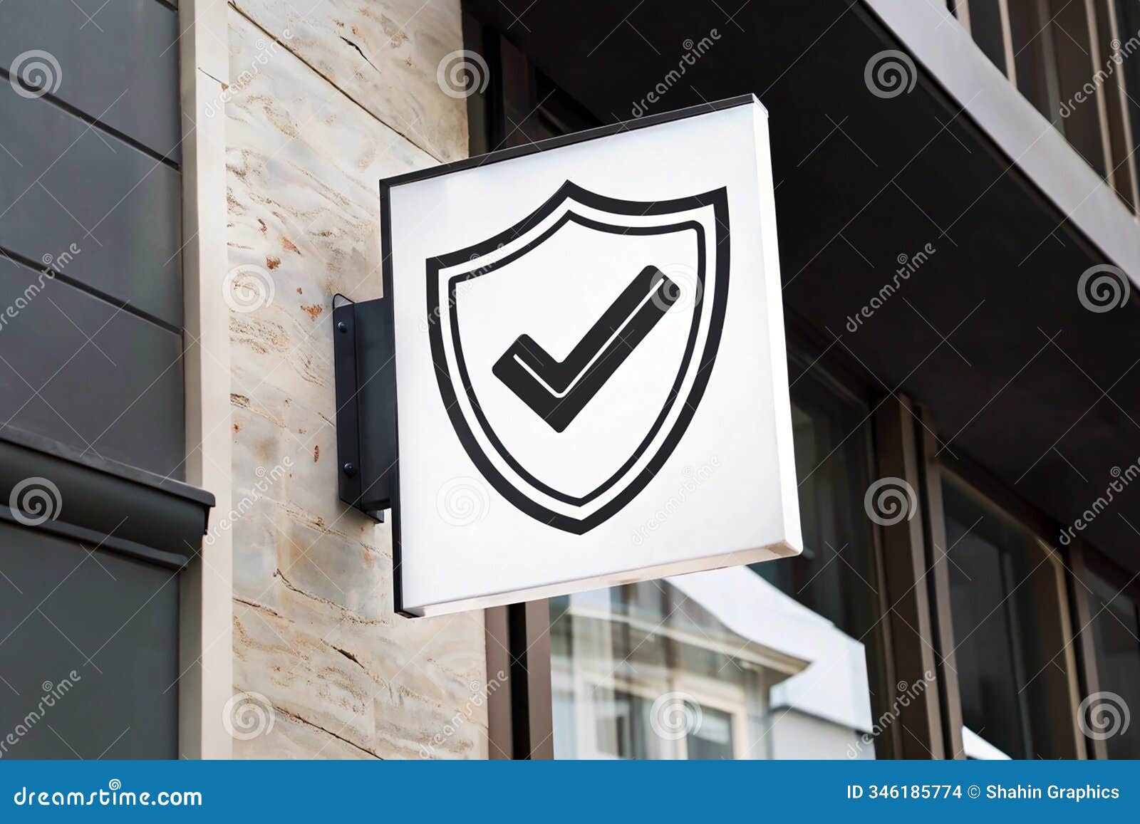 Tick Shield Security Icon Isolated on White Background Stock ...