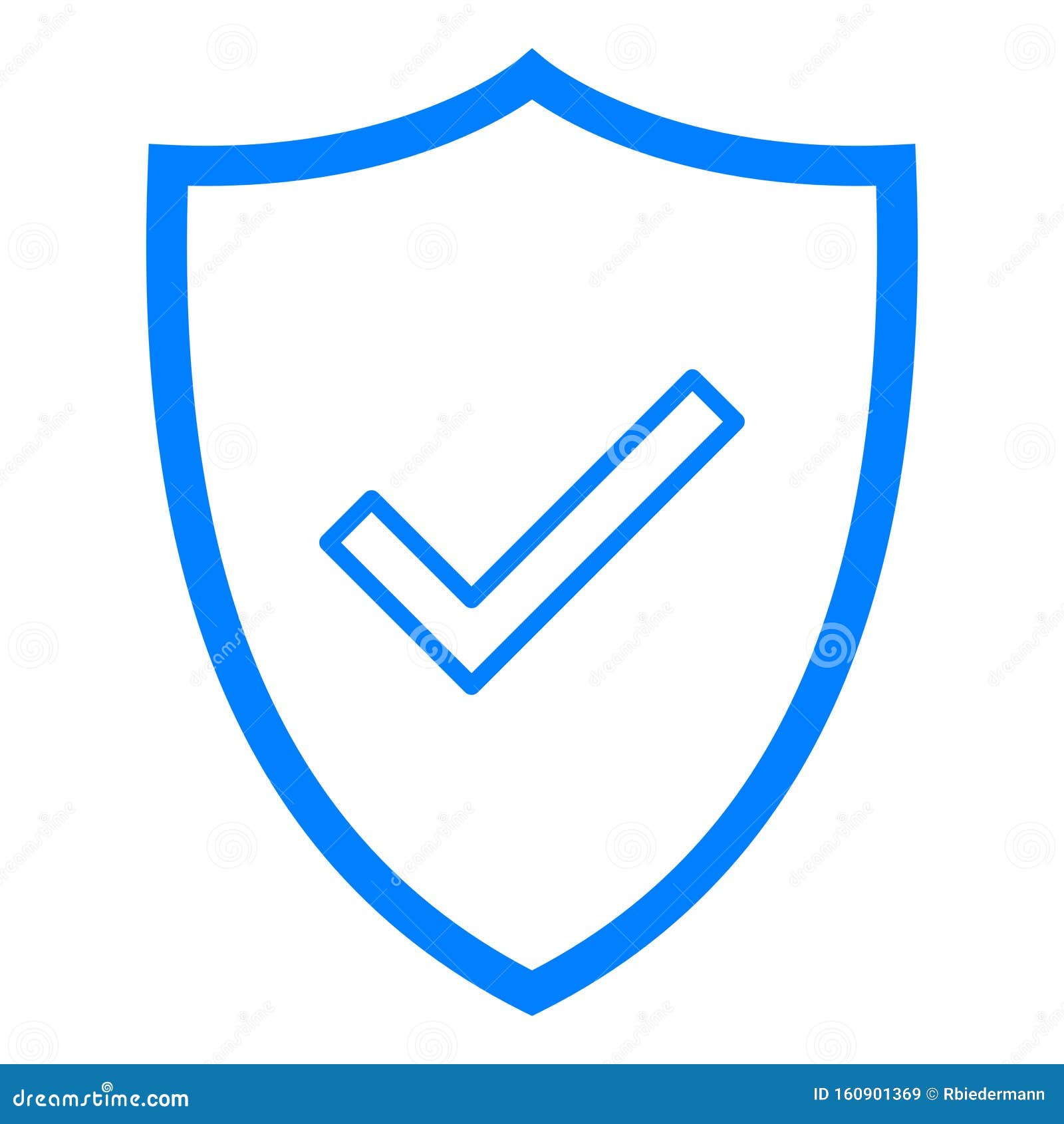 Tick and shield stock vector. Illustration of icon, protection - 160901369