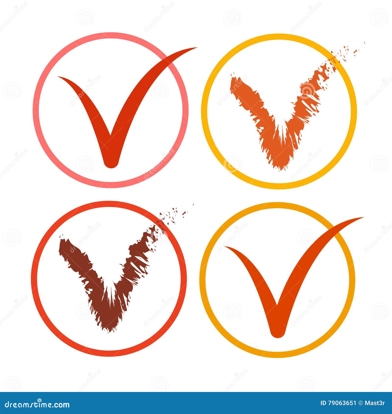 Tick Sign Icon Collection Check List Button Stock Vector - Illustration ...