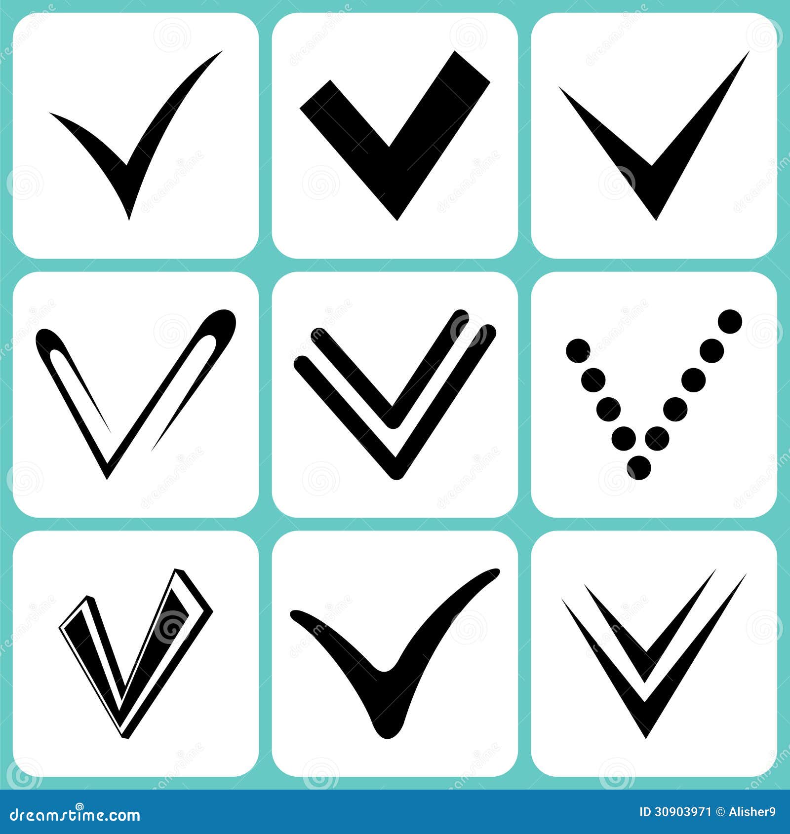 Tick signs stock vector. Illustration of form, agreement - 30903971