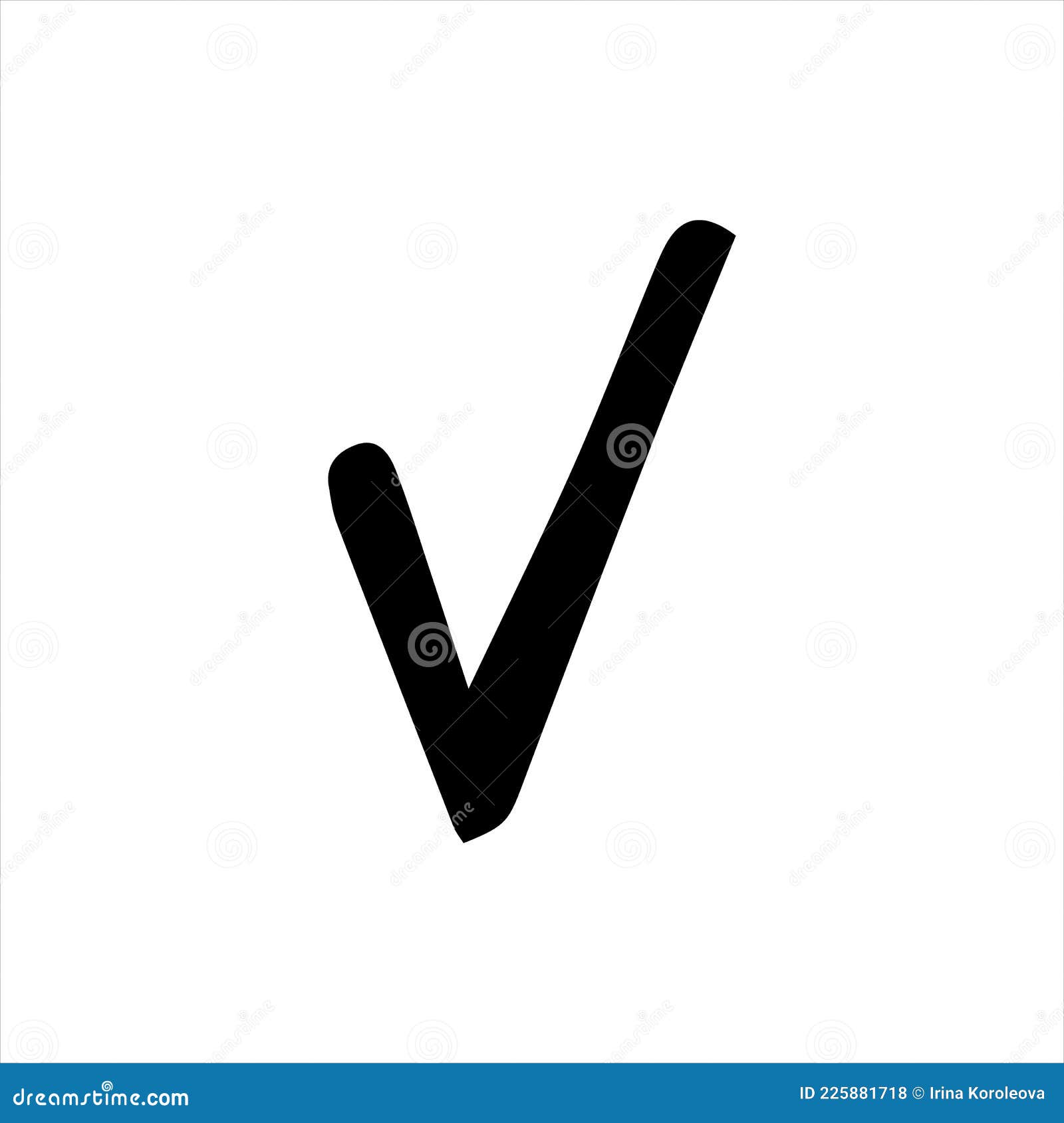 Tick Symbol. Tick Checkmark, Simple Approval Check Mark Doodle. Hand ...