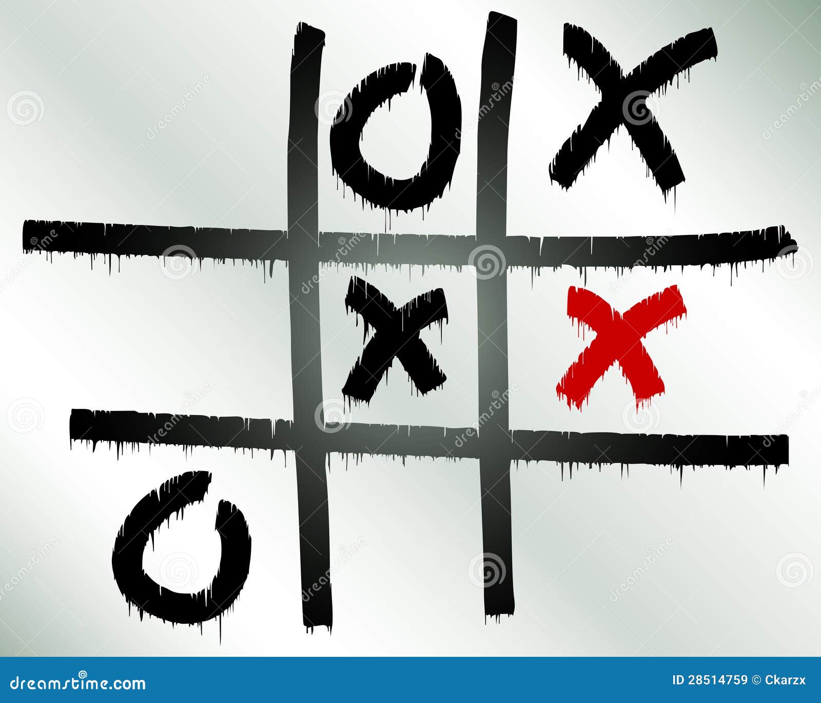 Tick-tack-toe(stalemate) stock vector. Illustration of dripping - 28514759