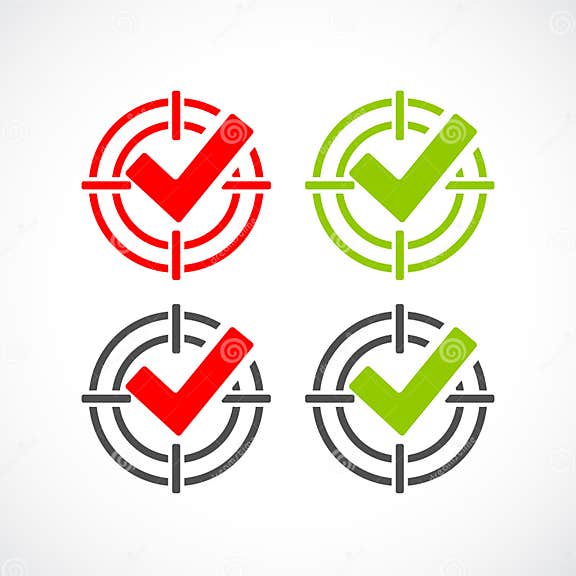 Tick Target Abstract Vector Icon Stock Vector - Illustration of design ...