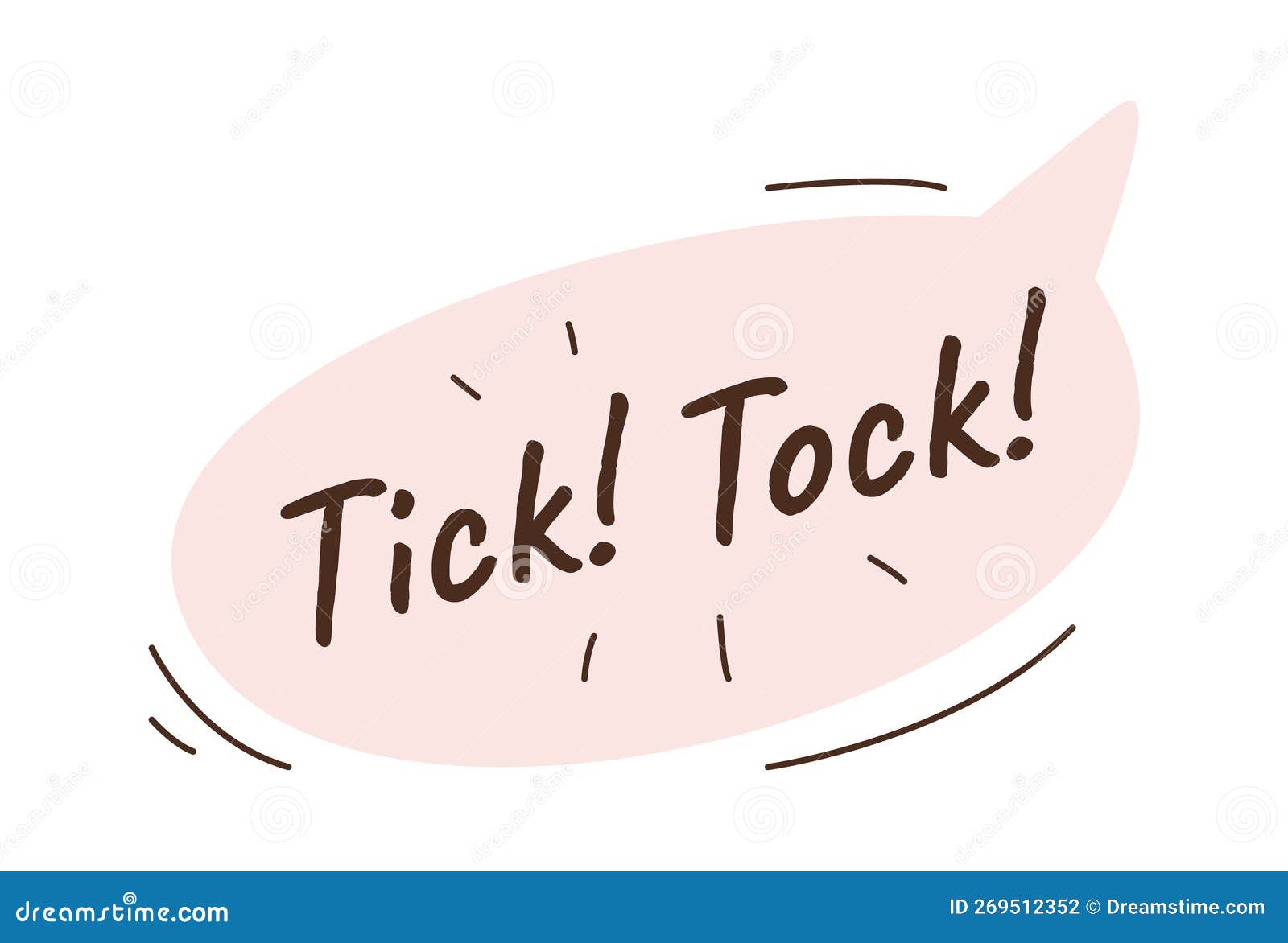 Tick Tock Message Cloud Flat Icon Stock Vector - Illustration of icon ...