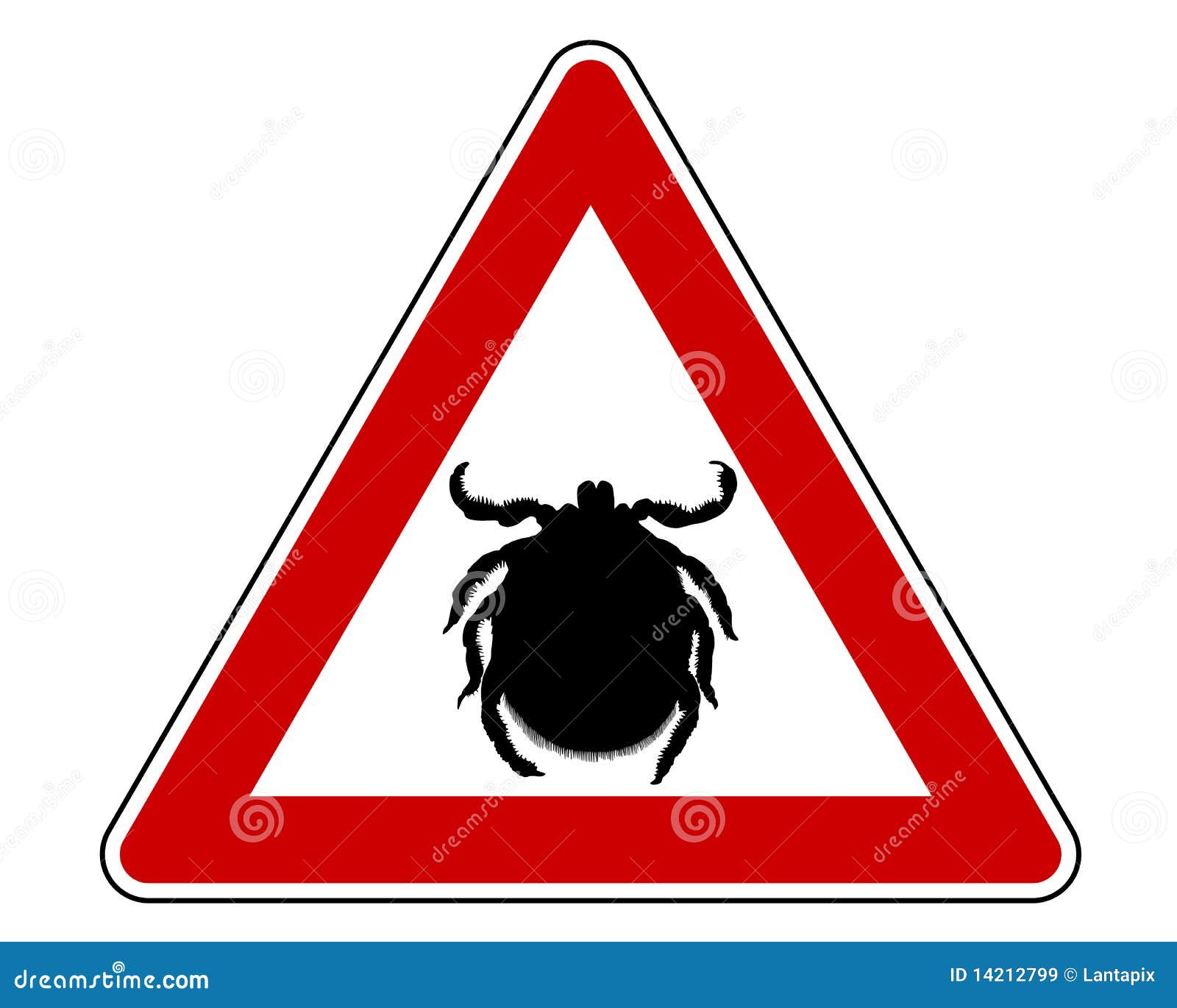 Tick warning sign stock vector. Illustration of ectoparasites - 14212799