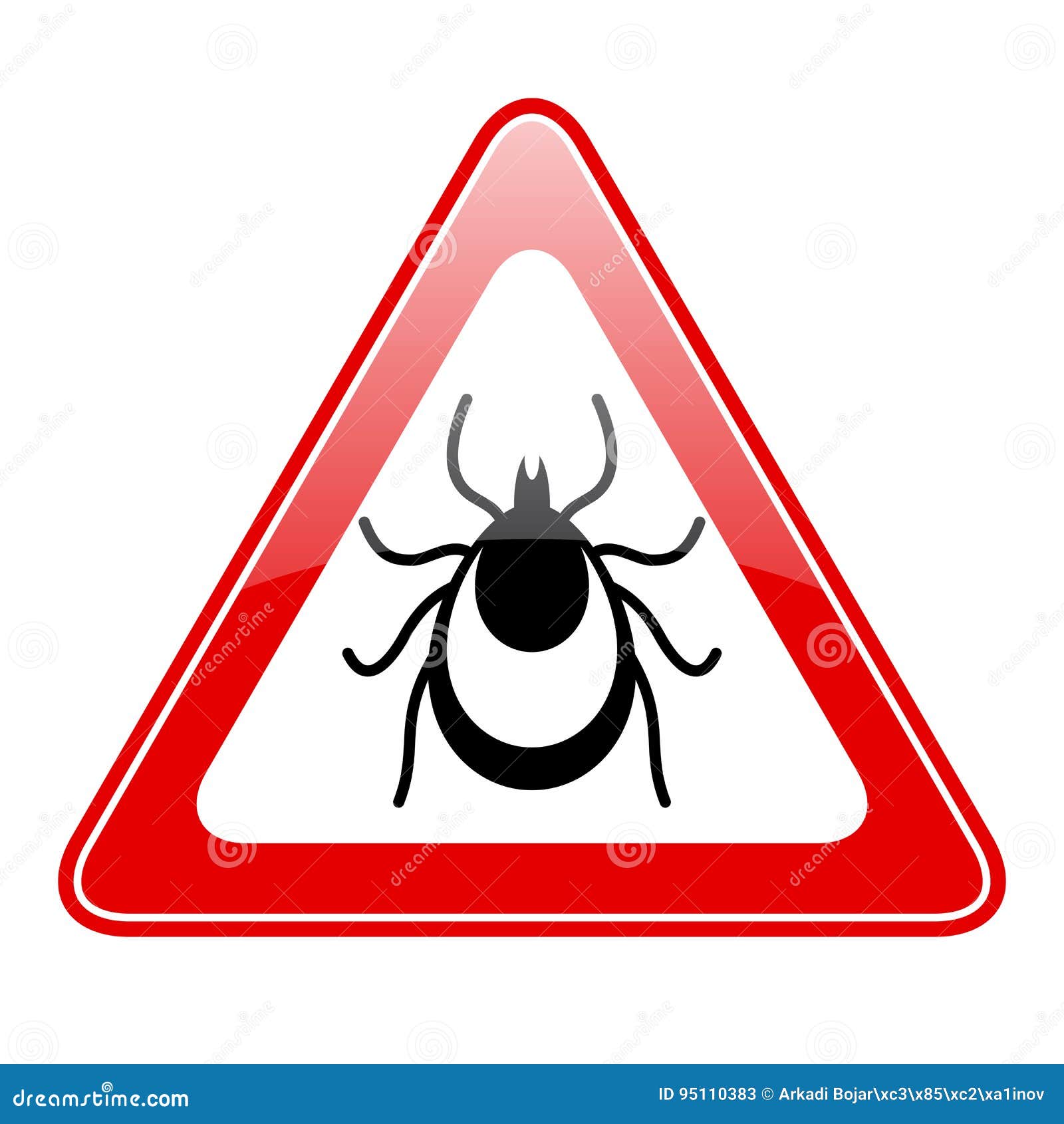 Tick Warning Sign Cartoon Vector | CartoonDealer.com #19643461