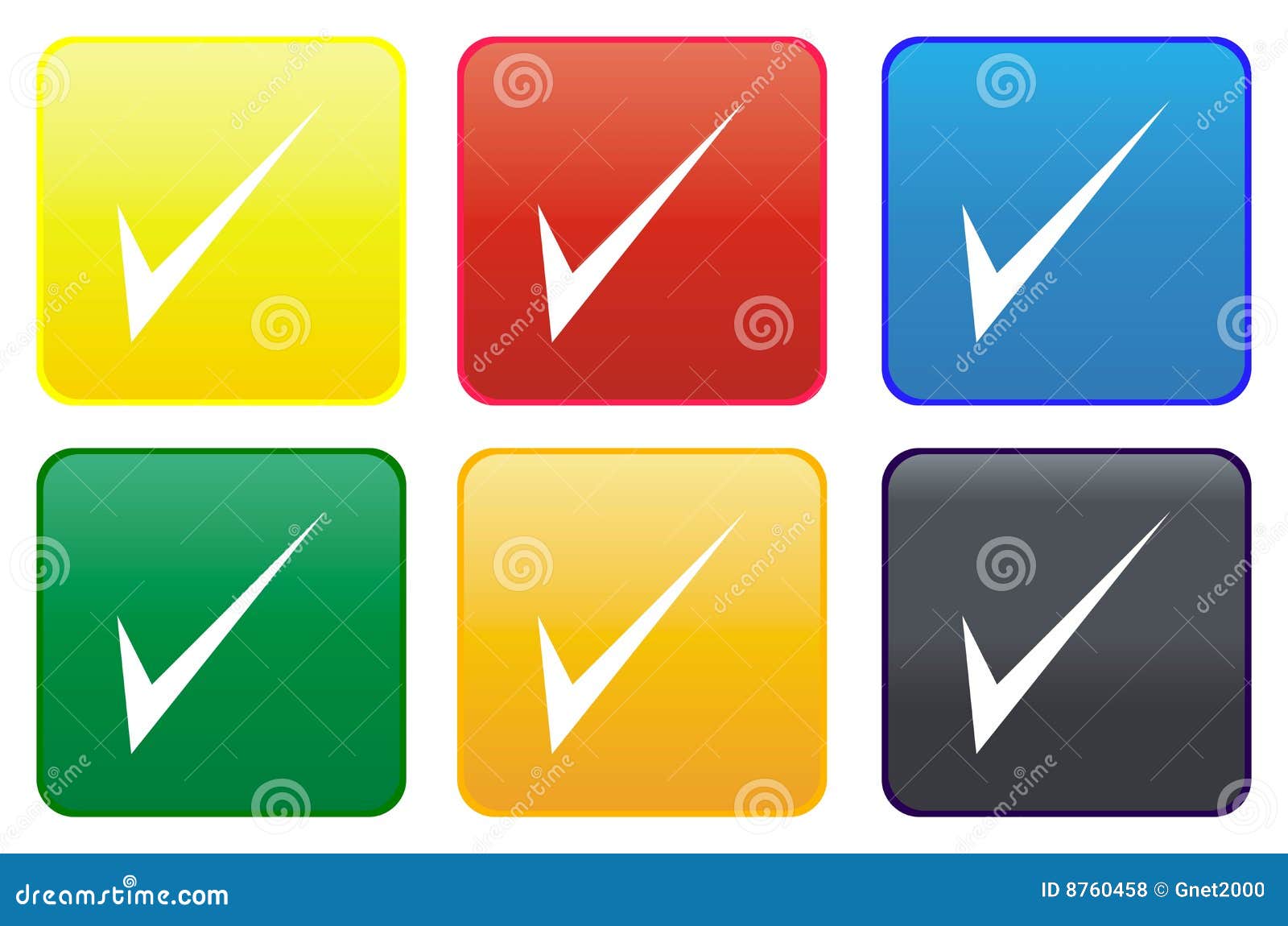 Tick web button stock vector. Illustration of tick, success - 8760458