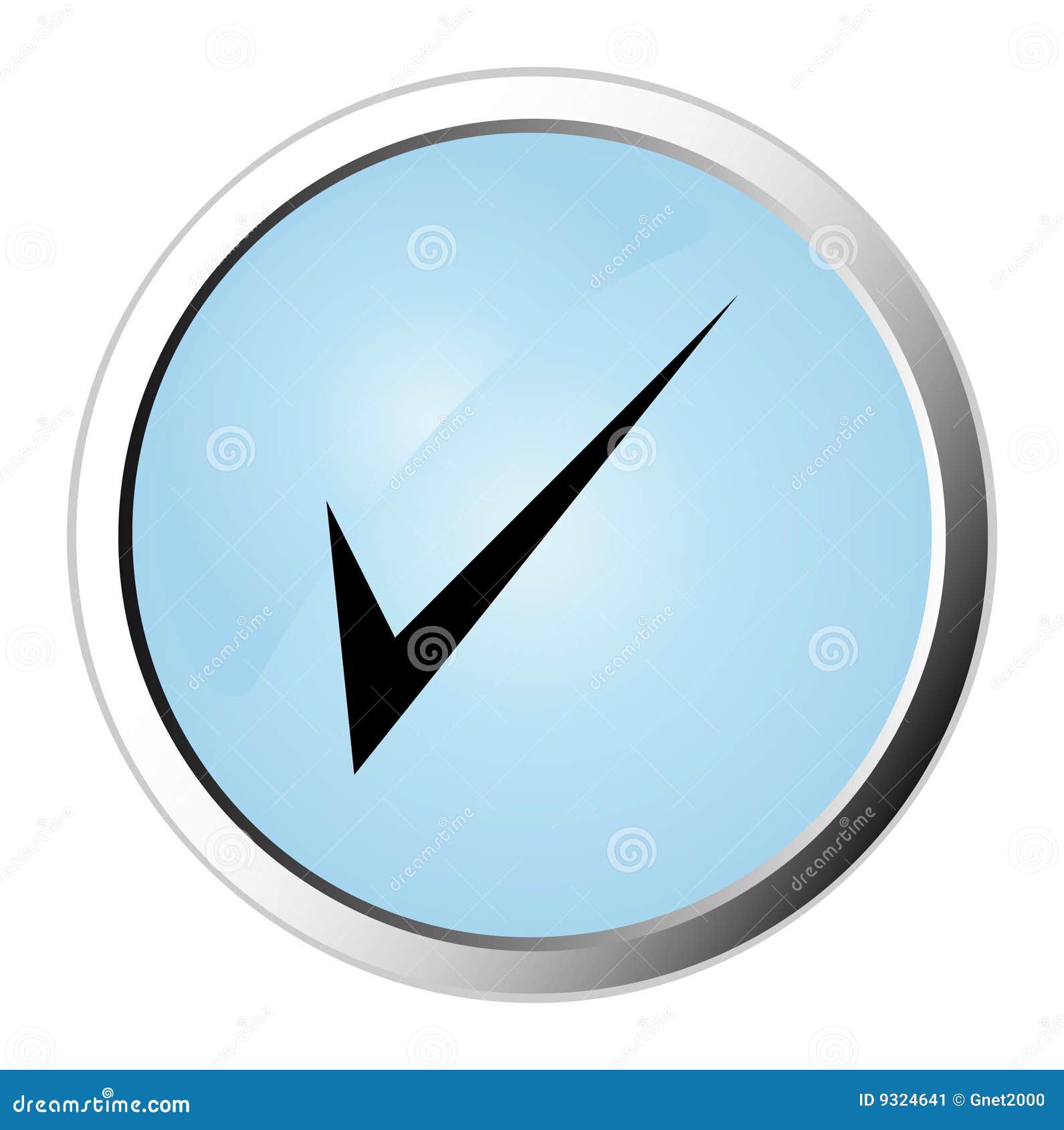 Tick web button stock vector. Illustration of empty, sign - 9324641