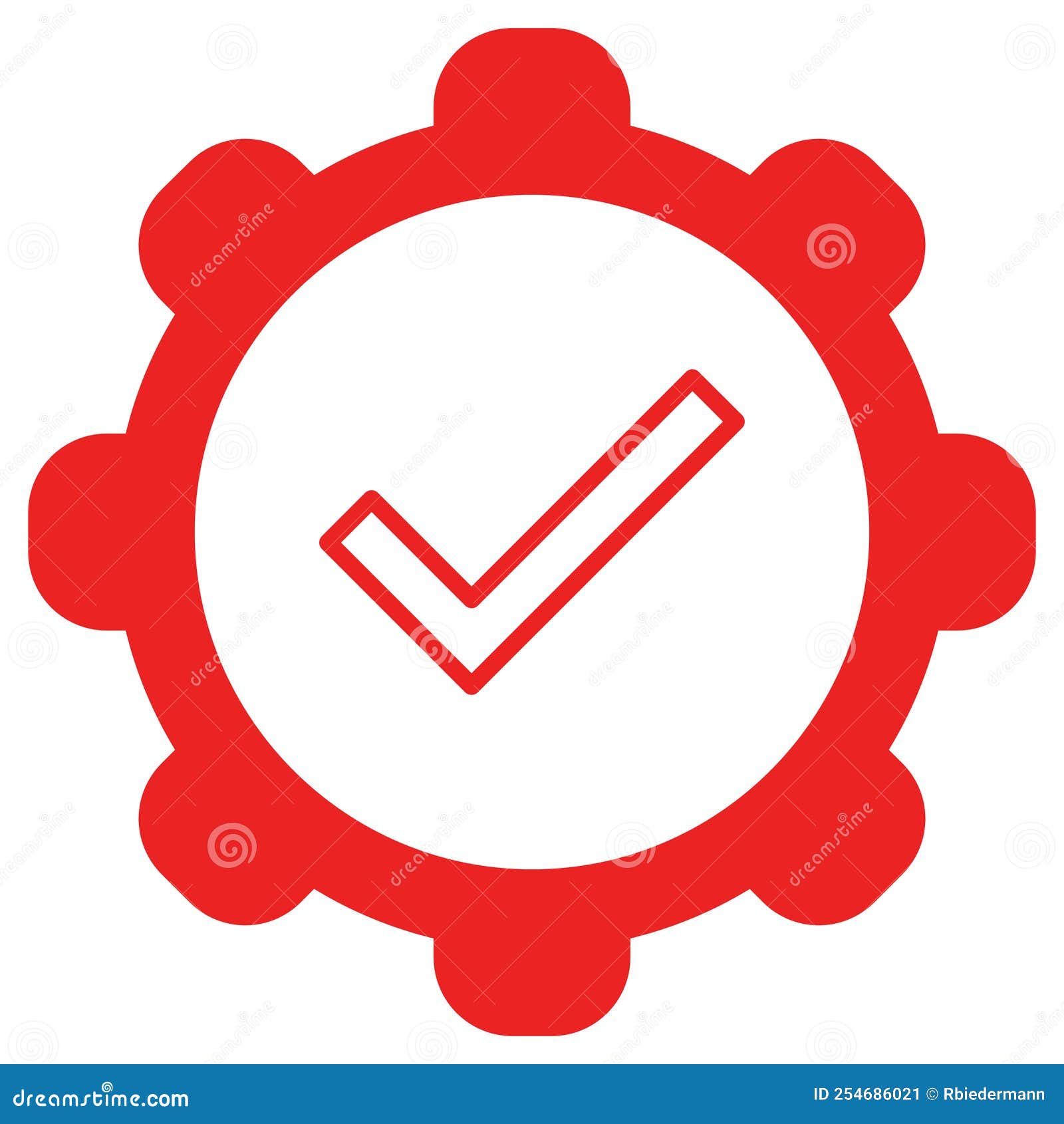 Tick and wheel stock vector. Illustration of settings - 254686021