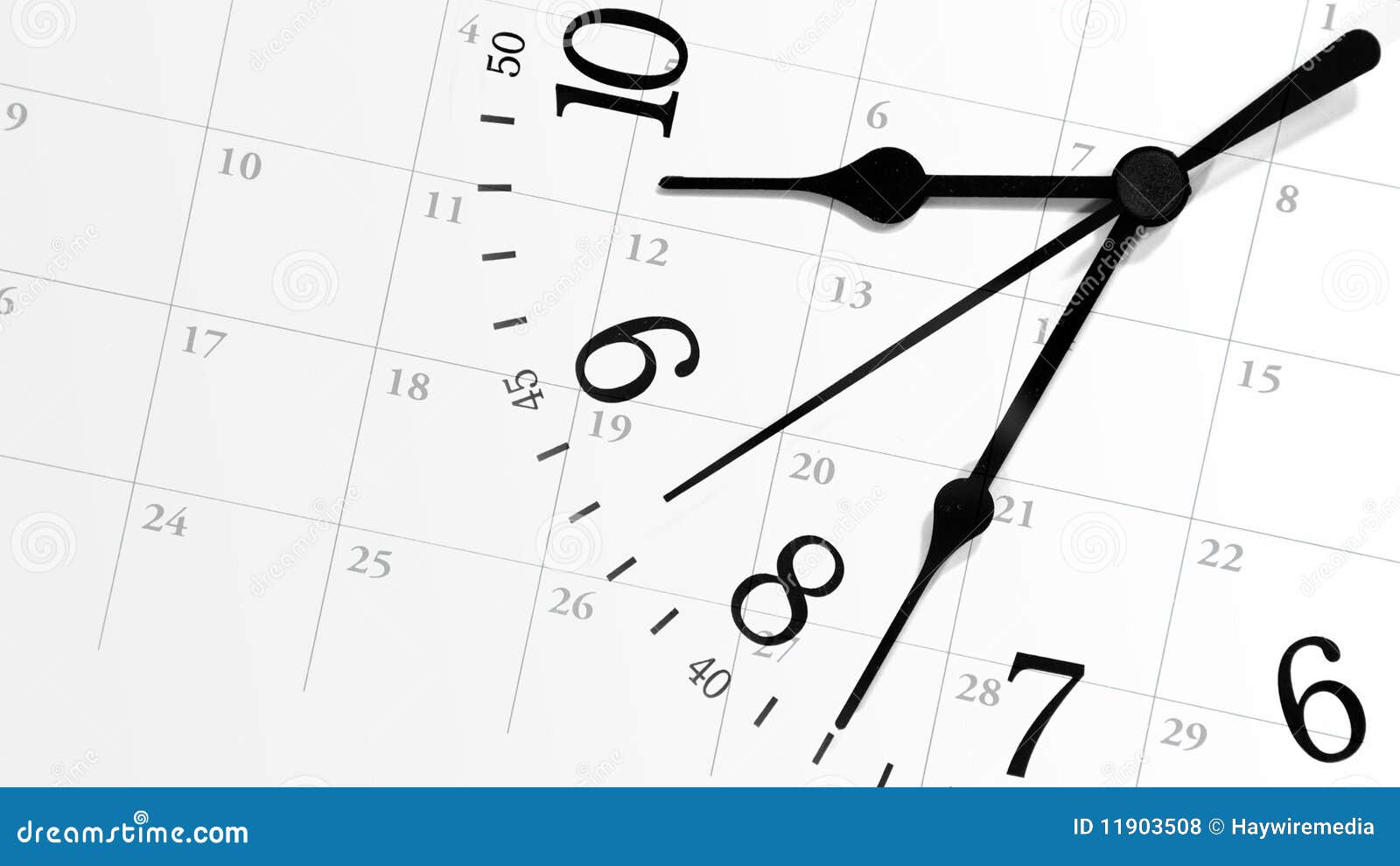 Tickende Zeit-Borduhr Mit Kalender Stockfoto - Bild von zeitplan, tage ...