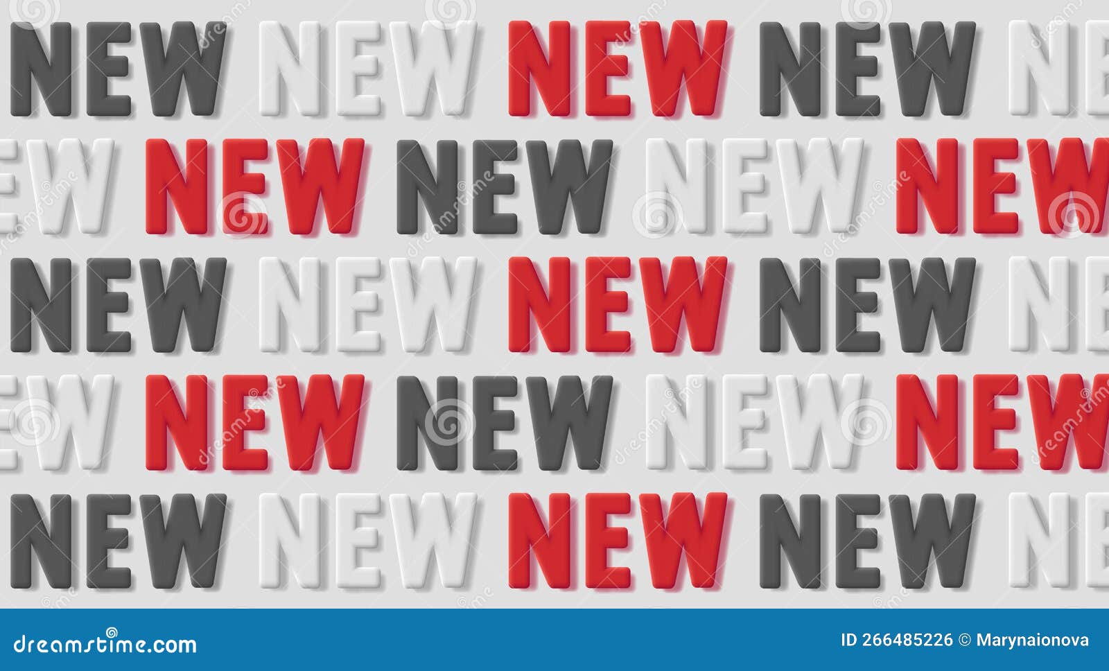 Ticker with 3d Word New in Red Black and White Colors Creating Pattern ...