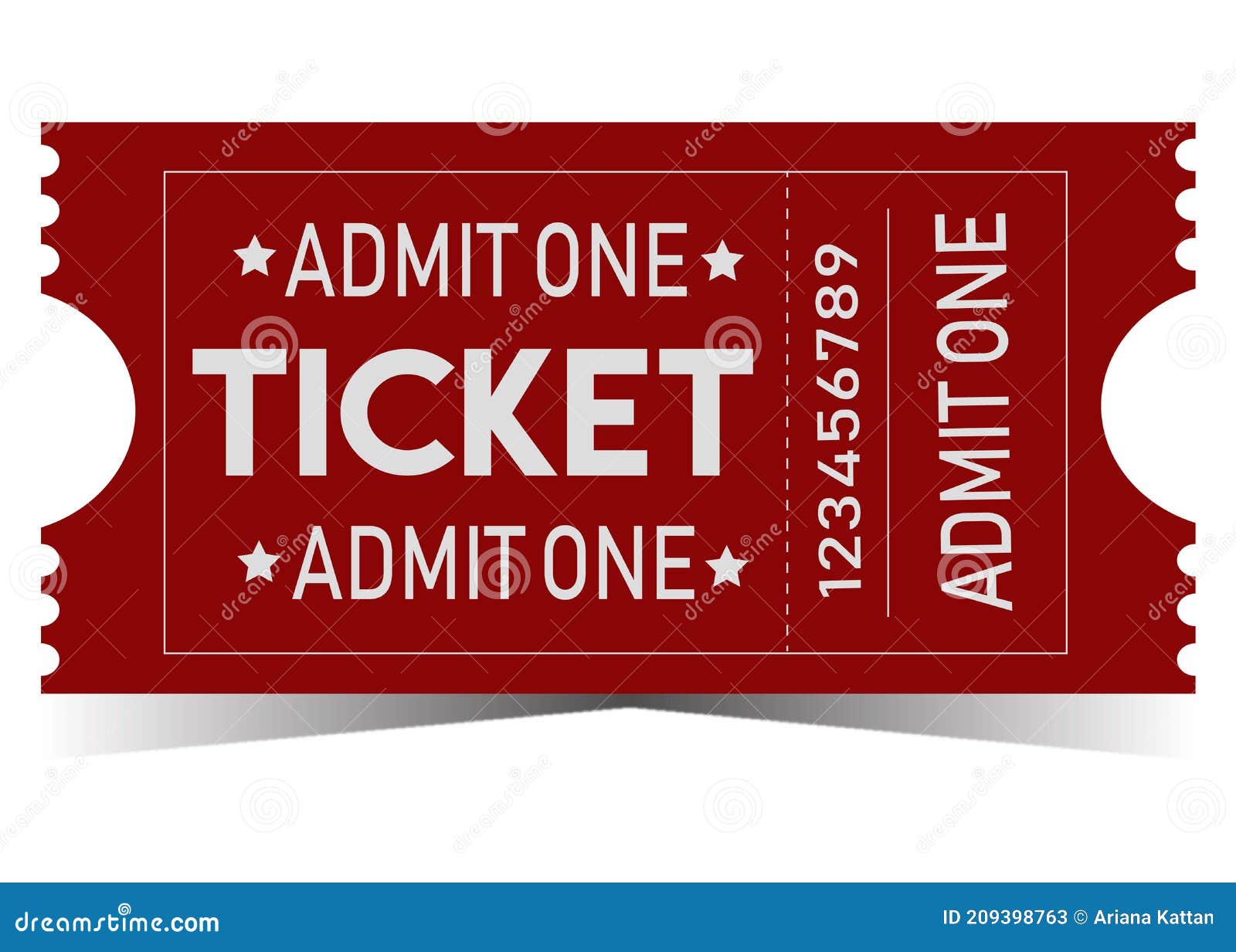 Ticket Admit One Buy Red Ticket Classic Ticket Stock Image - Image of ...