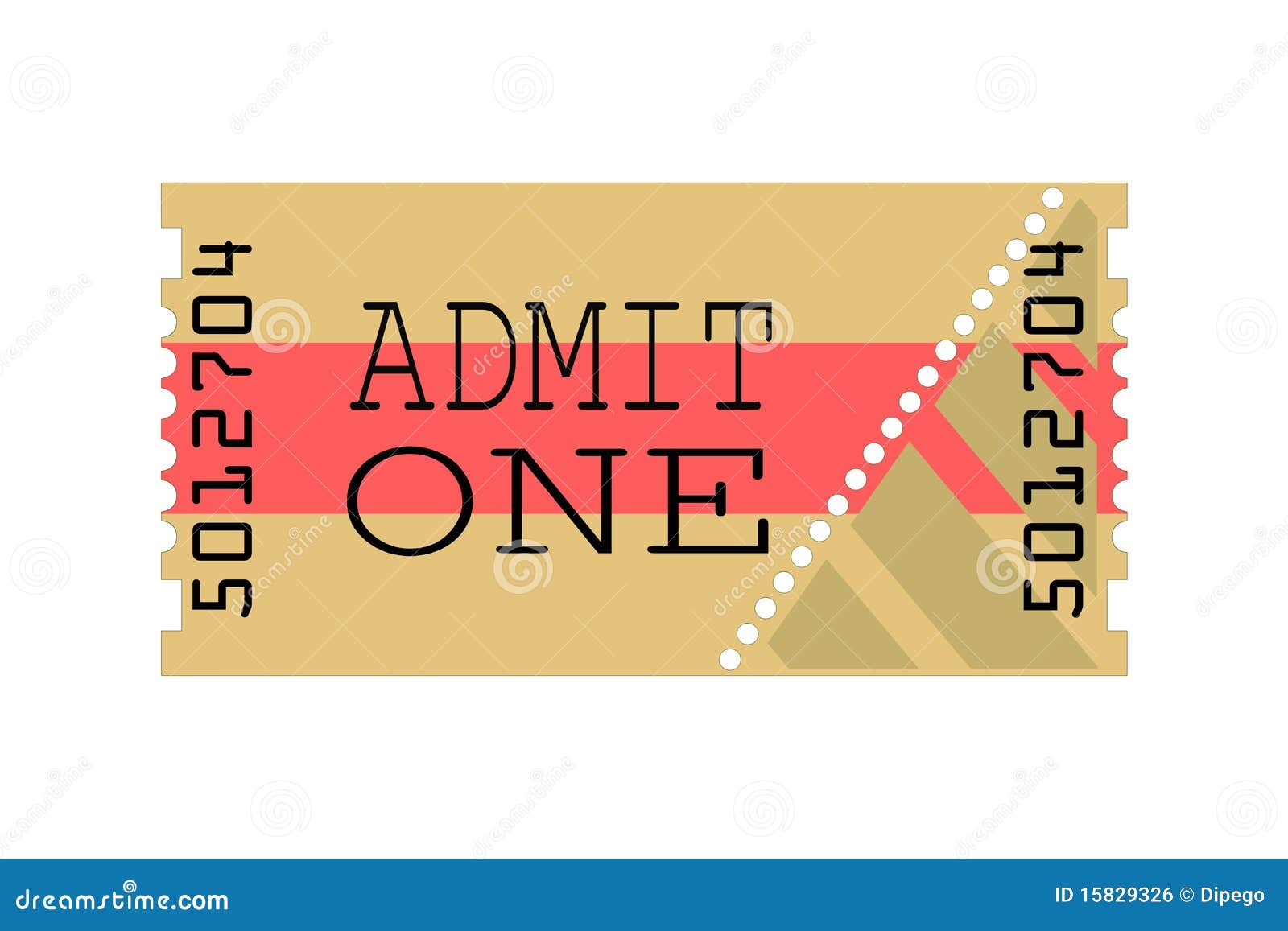 Ticket, Admit One, Illustration Stock Illustration - Illustration of ...