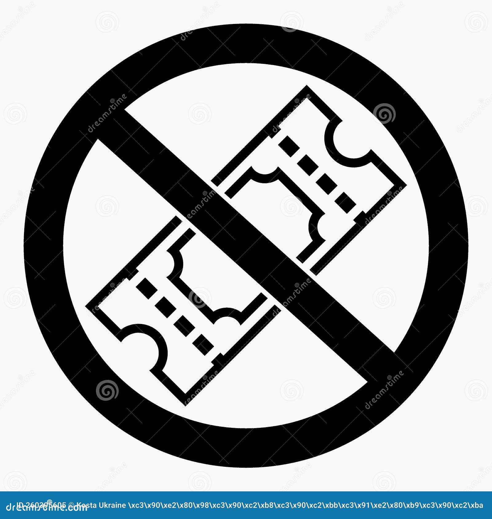 Ticket ban stock vector. Illustration of admission, cartoon - 260395605