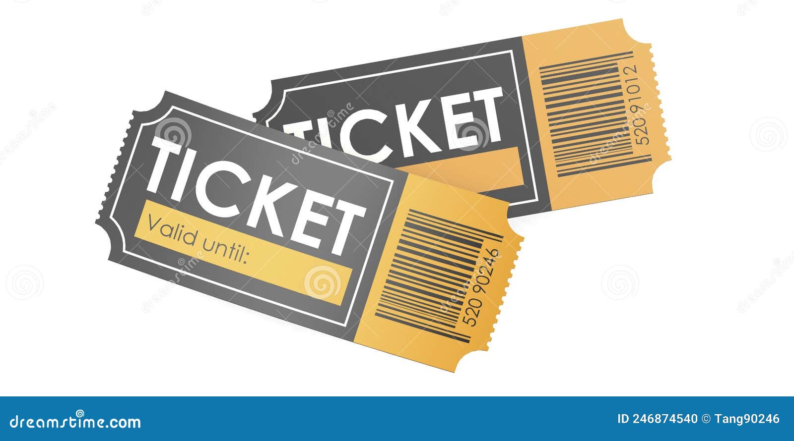 Ticket with Barcode Isolated Stock Illustration - Illustration of ...