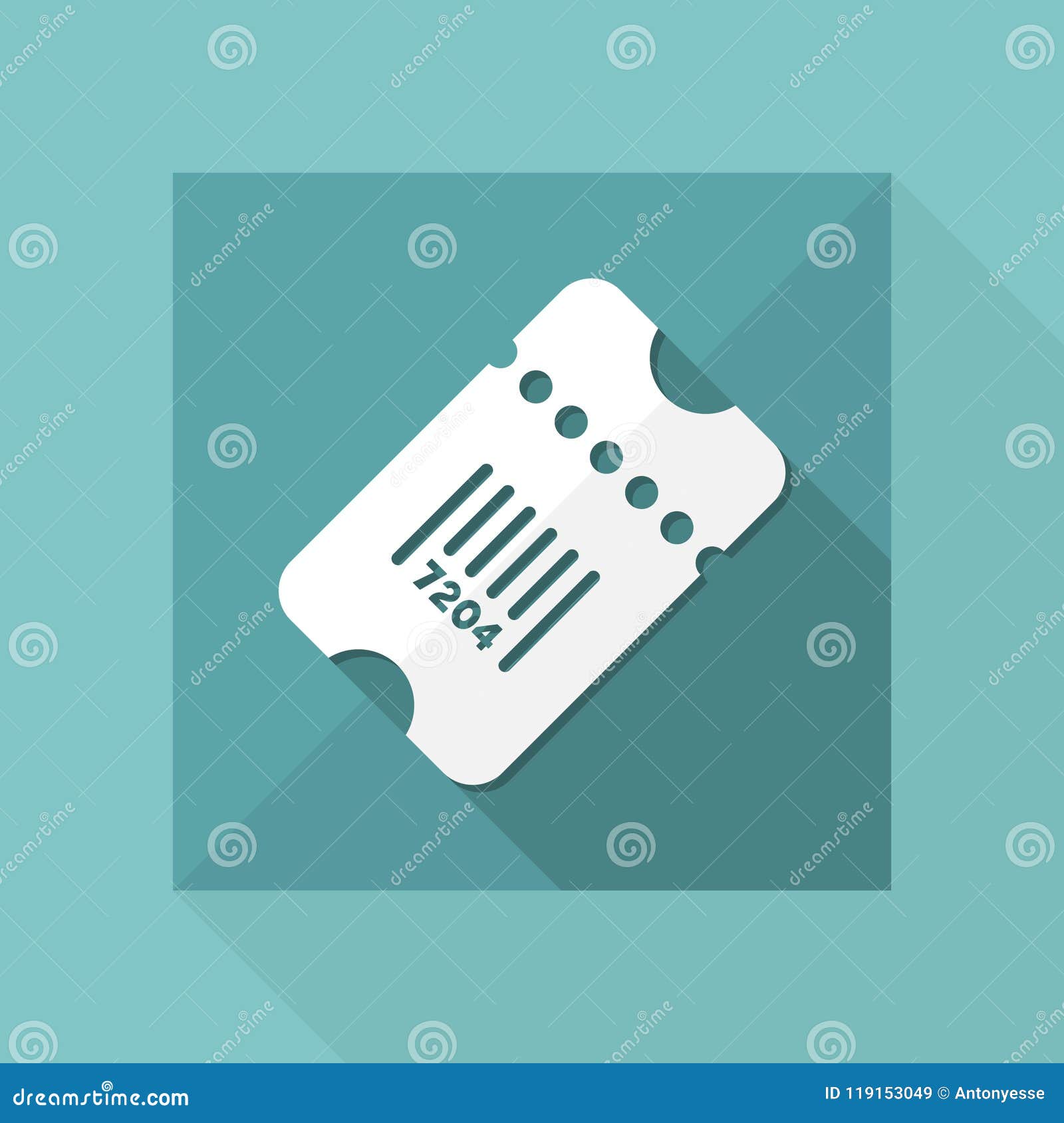 Ticket with Barcode - Vector Web Icon Stock Vector - Illustration of ...