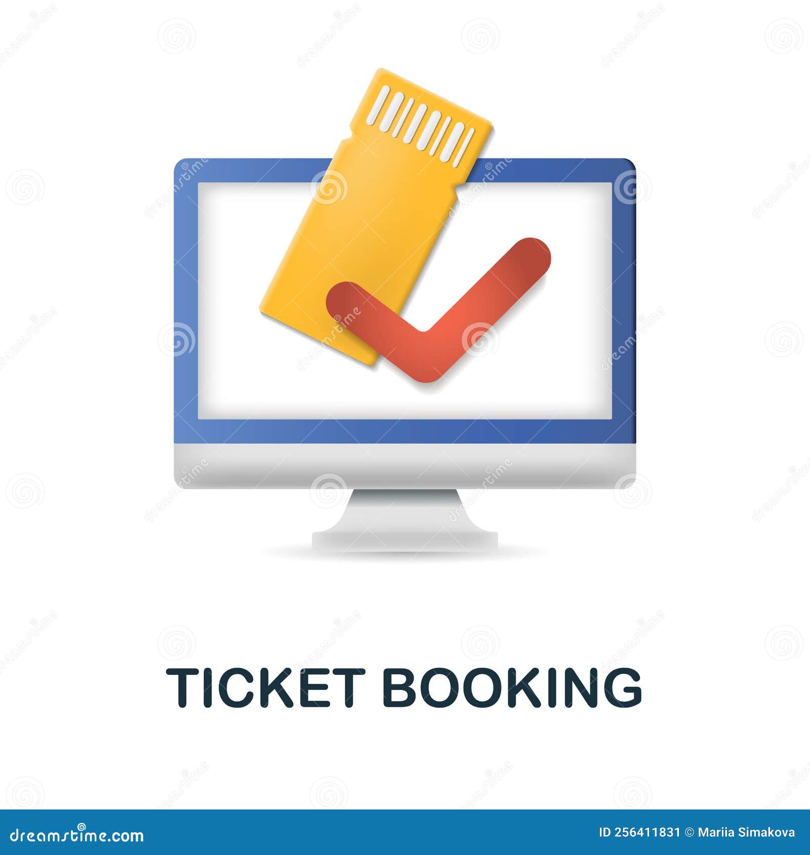 Ticket Booking Icon. 3d Illustration from Internet of Things Collection ...
