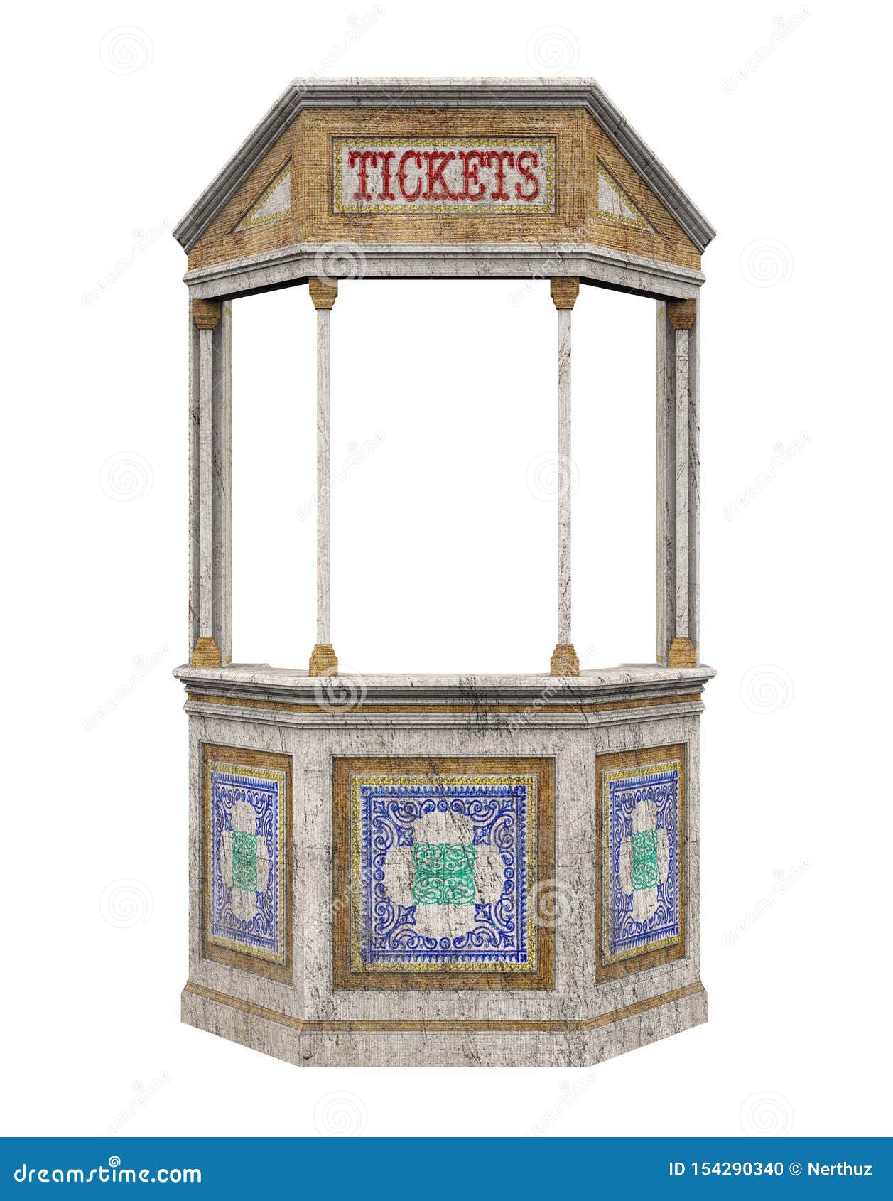 Ticket Booth Carnival Isolated Stock Illustration - Illustration of ...