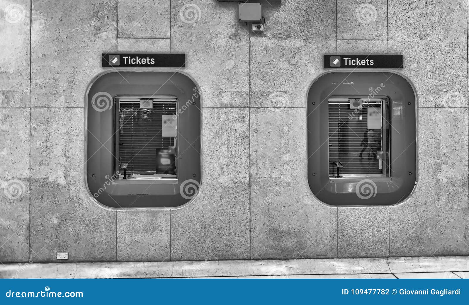 Ticket Boxes in a Train Station Stock Photo - Image of office ...