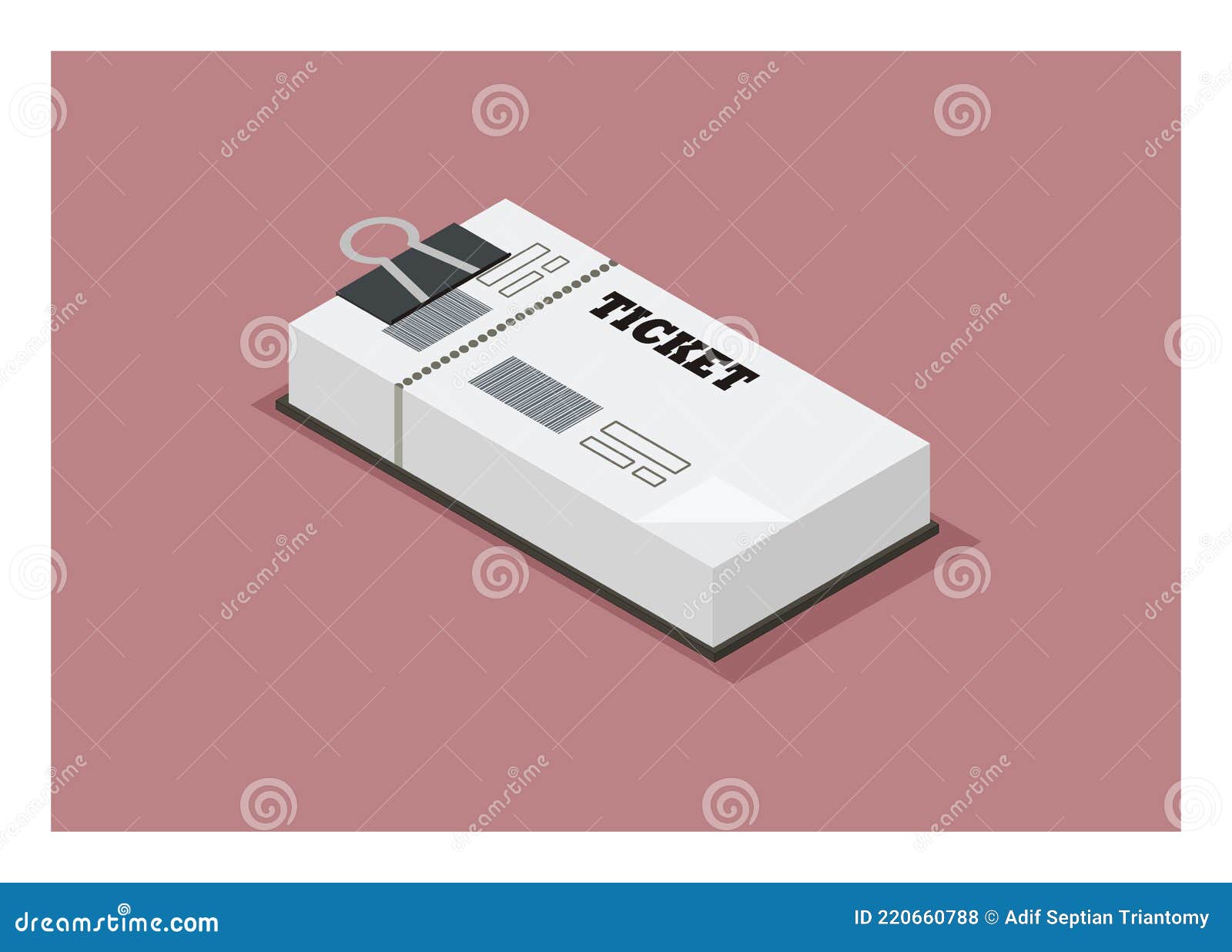 Ticket Bundle in Isometric View. Simple Flat Illustration. Stock Vector ...