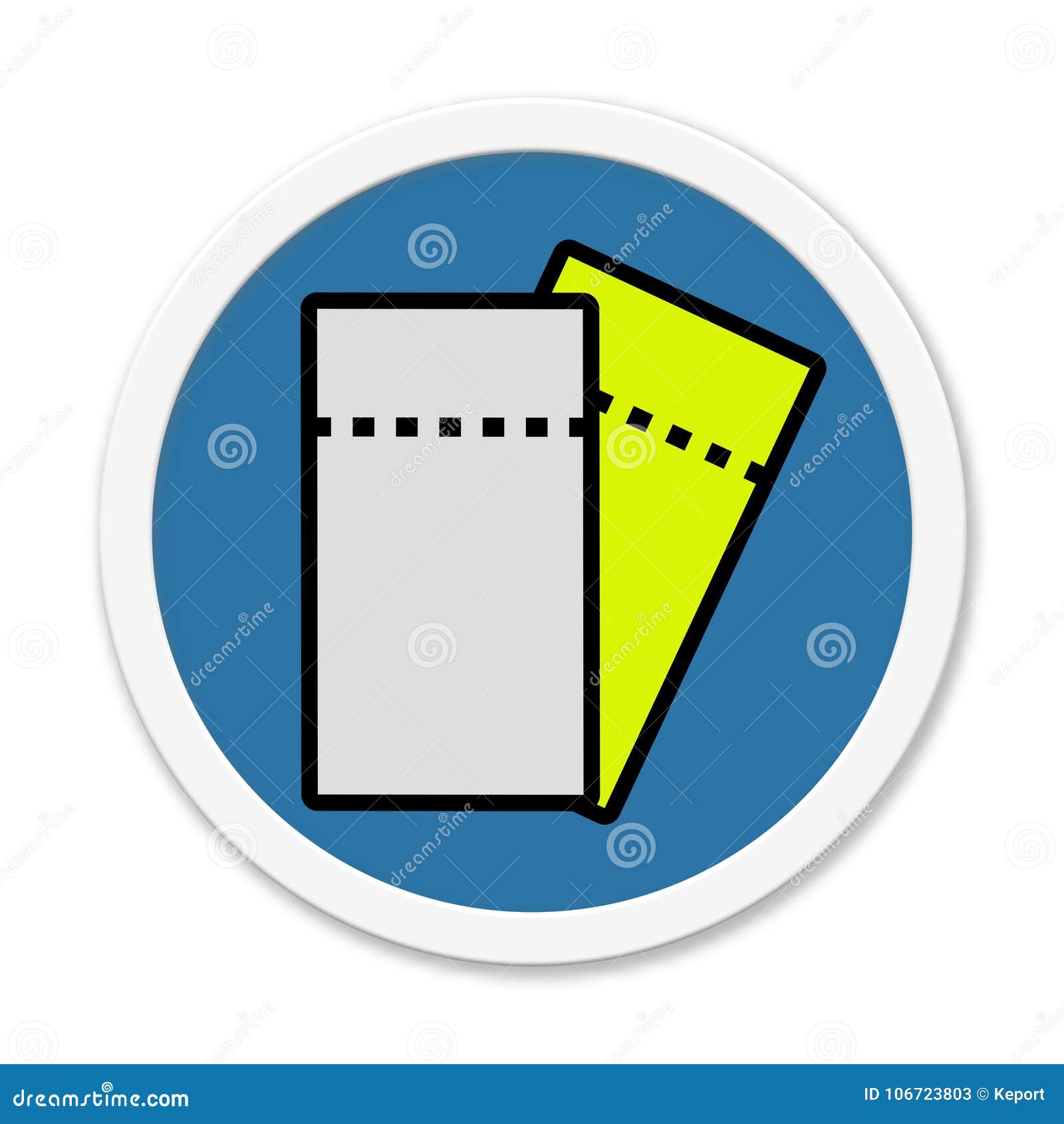 Ticket button blue stock illustration. Illustration of website - 106723803