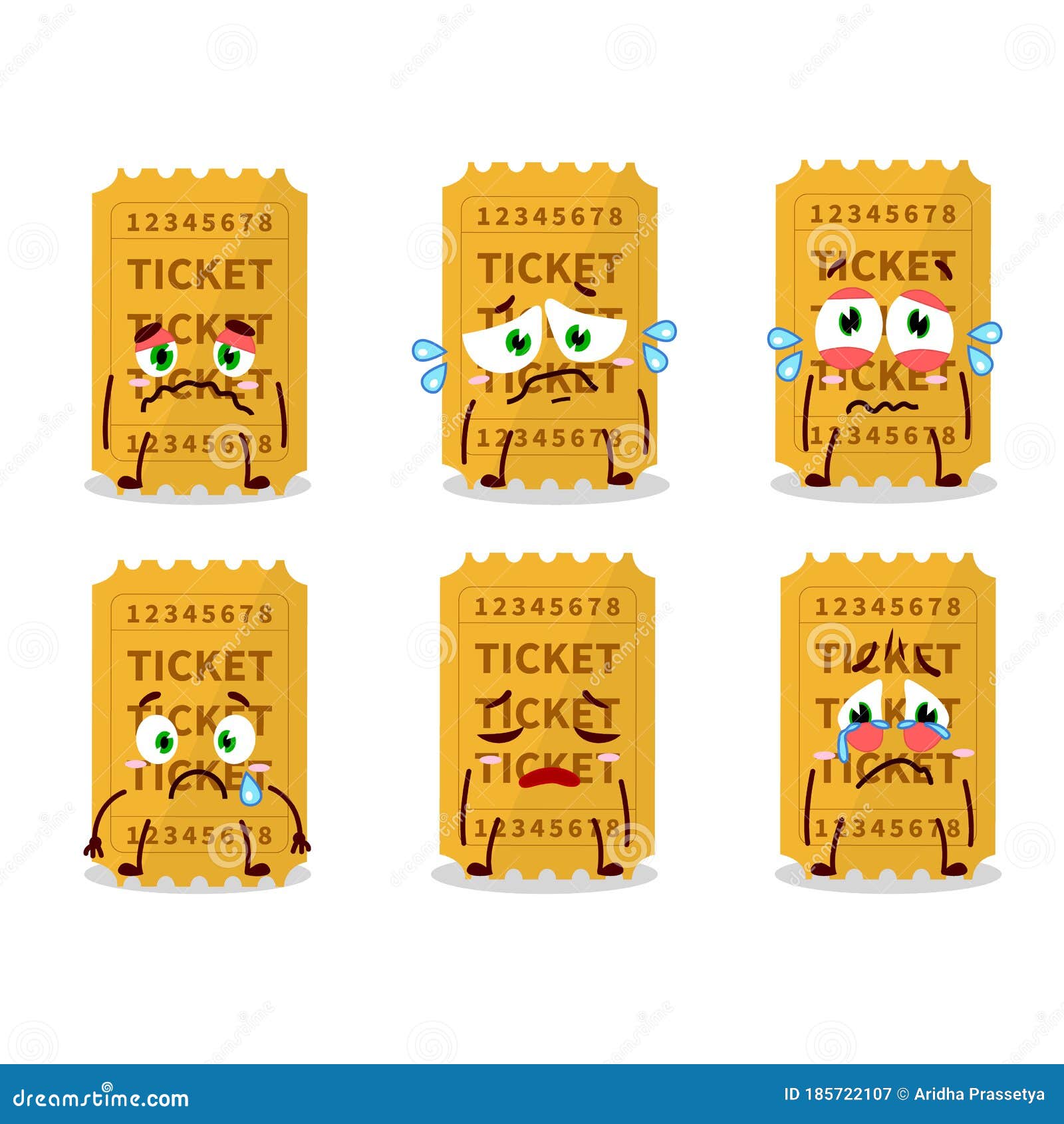 Ticket Cartoon Character With Love Cute Emoticon Vector Illustration ...