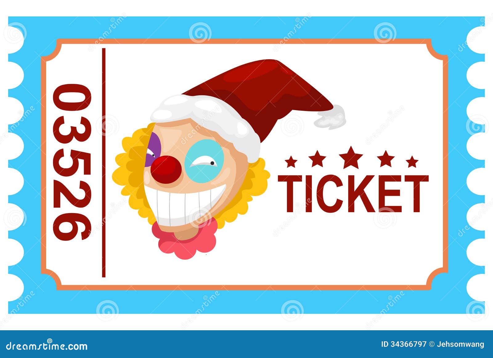 Ticket circus clown stock vector. Illustration of celebration - 34366797