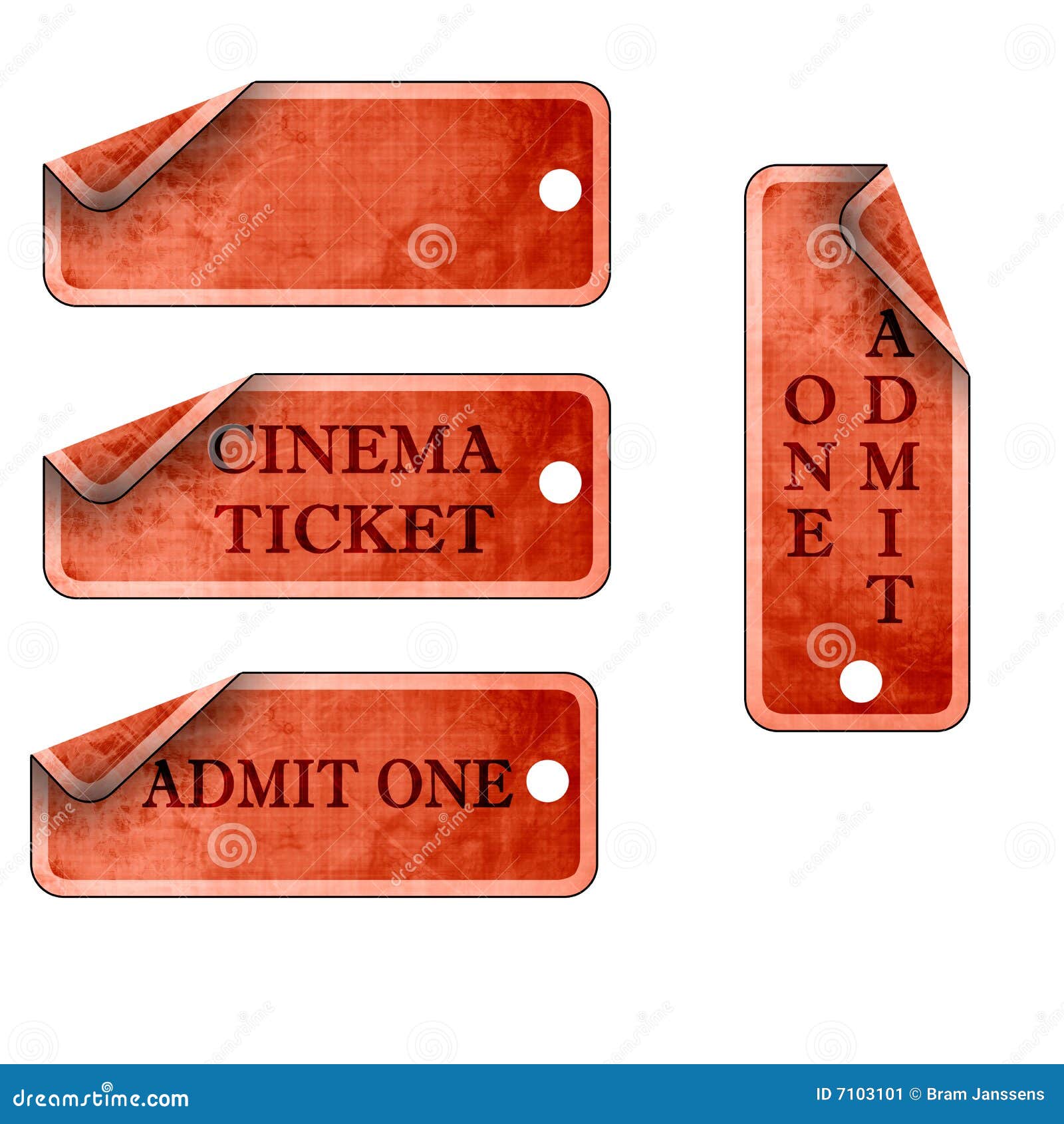 Ticket collection stock illustration. Illustration of tags - 7103101