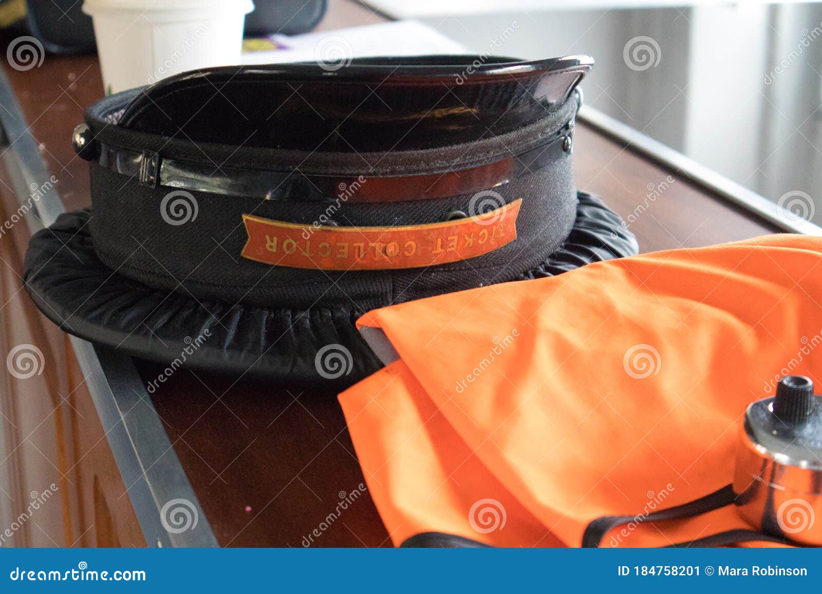 Ticket Collector Hat and High Vis Jacket Stock Image - Image of ticket ...