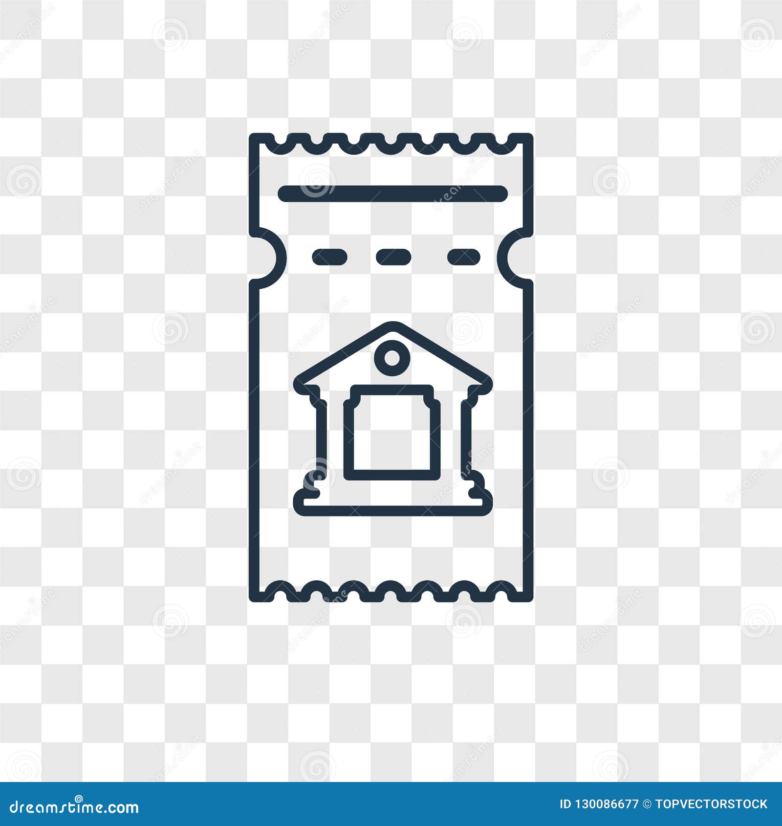 Ticket Concept Vector Linear Icon Isolated on Transparent Background ...
