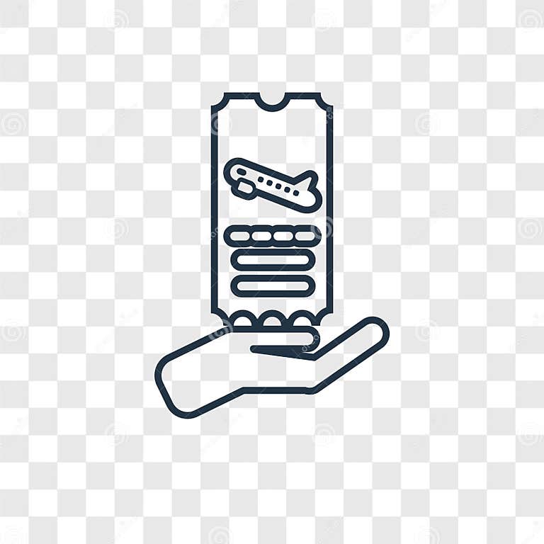 Ticket Concept Vector Linear Icon Isolated on Transparent Background ...