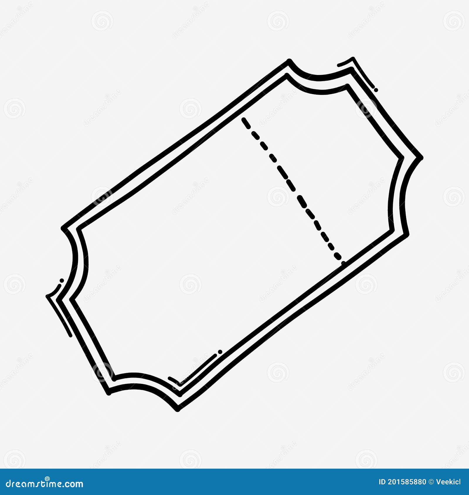 Ticket Doodle Vector Icon. Drawing Sketch Illustration Hand Drawn Line ...