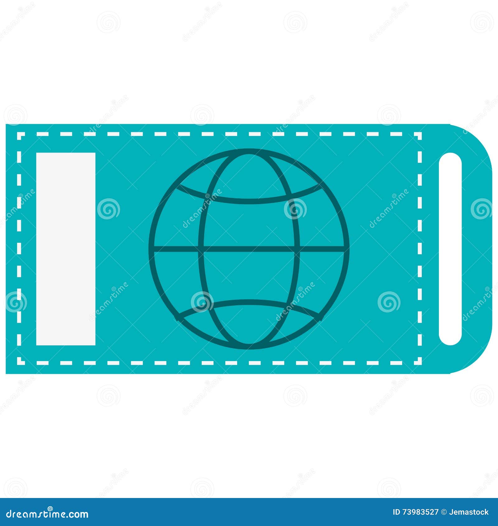 Ticket with Earth Globe Diagram Icon Stock Illustration - Illustration ...