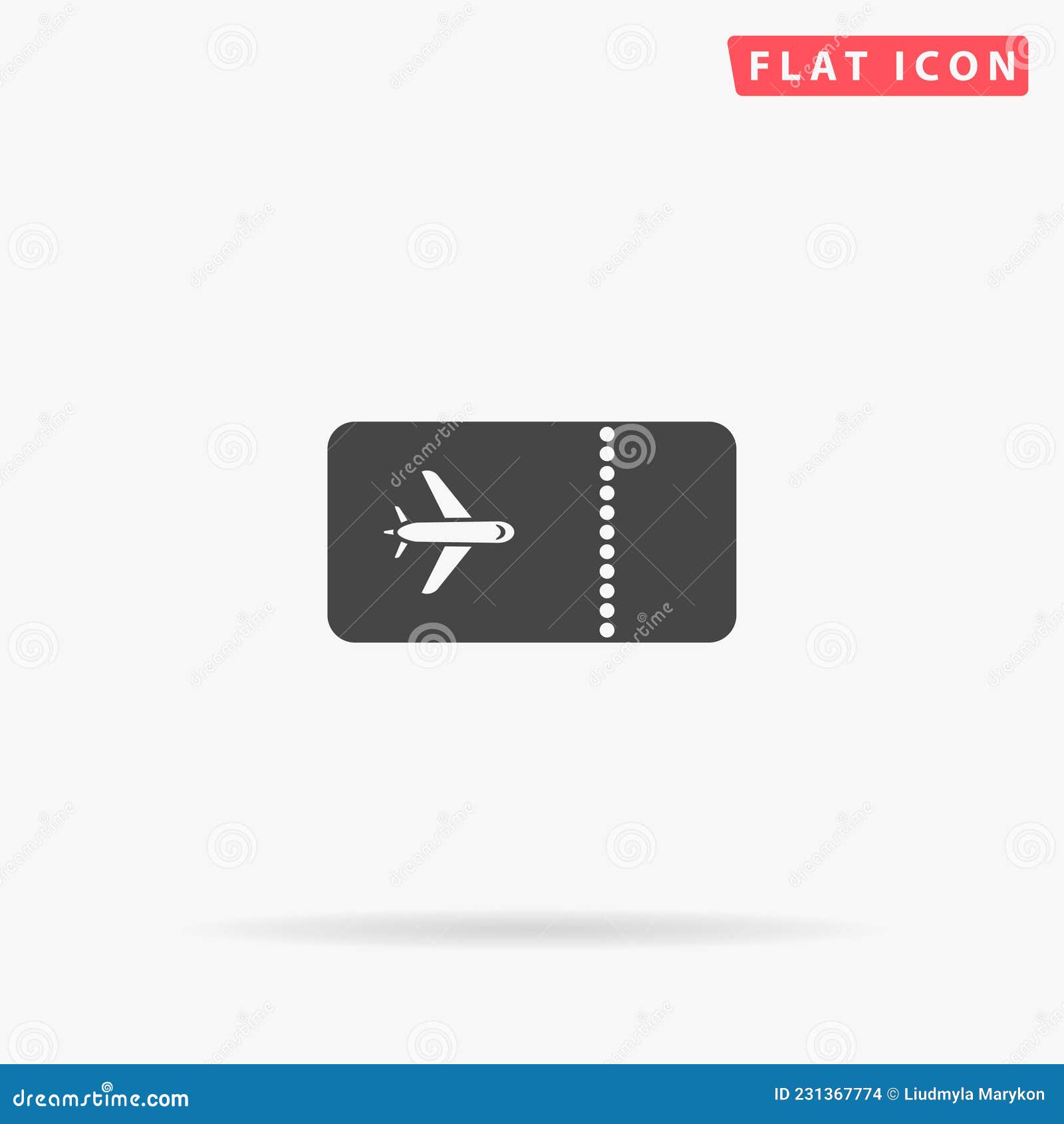 Ticket flat vector icon stock vector. Illustration of ticket - 231367774
