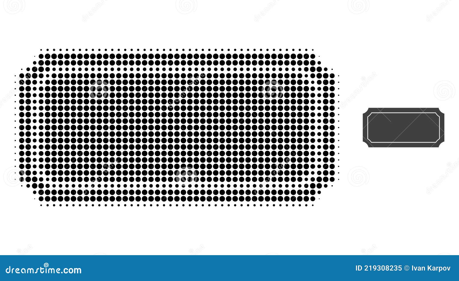Ticket Frame Halftone Dotted Icon Stock Vector - Illustration of blot ...