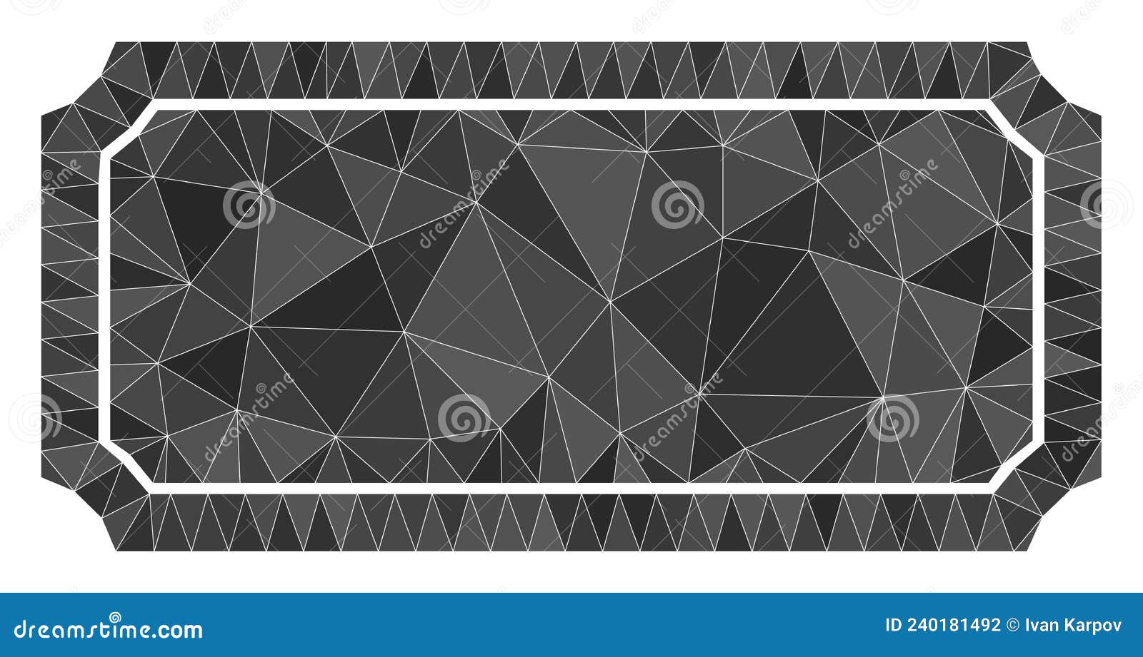 Ticket Frame Low-Poly Mocaic Icon Stock Vector - Illustration of ...