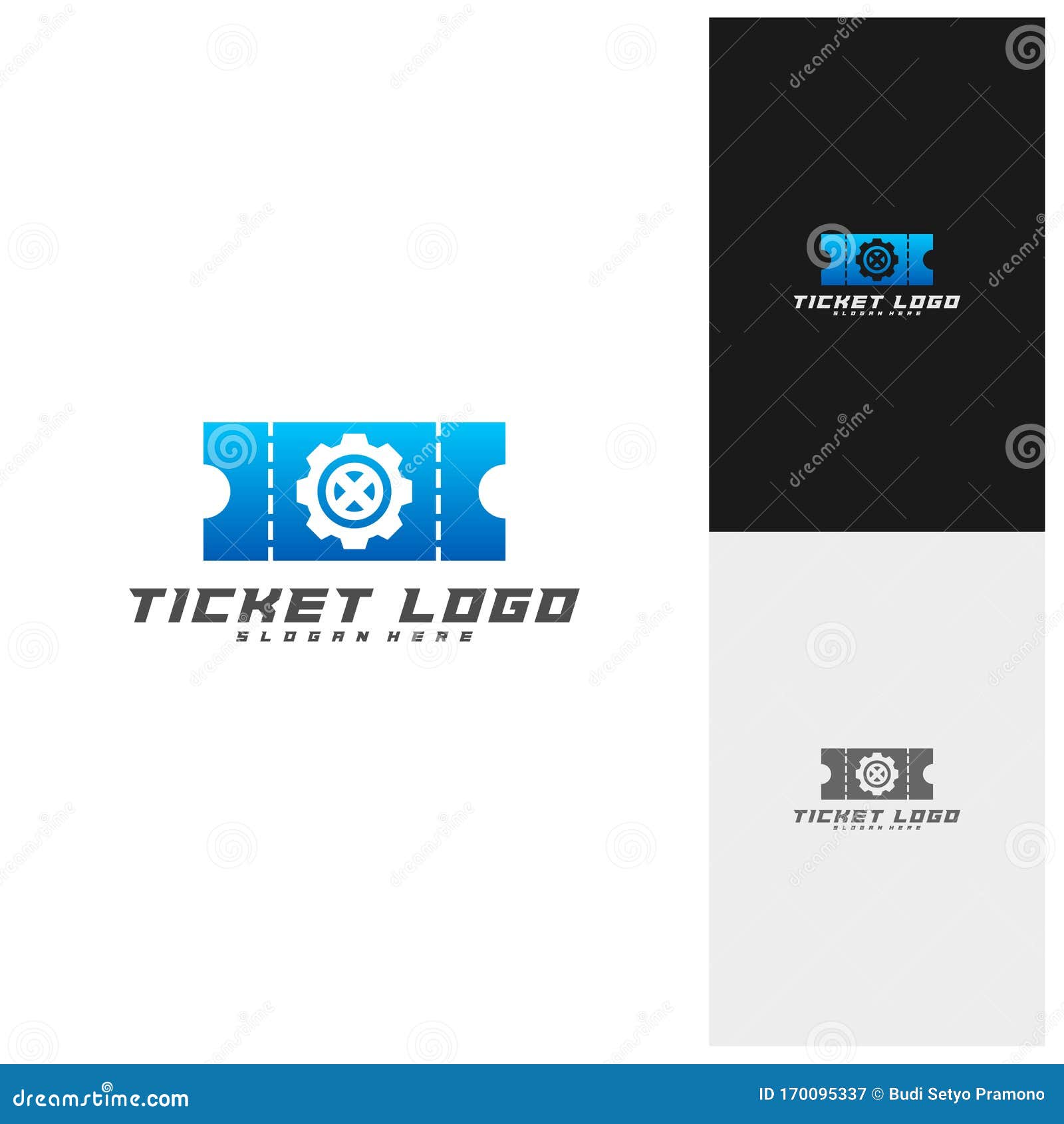 Ticket with Gear Logo Template Design Vector, Creative Design, Icon ...