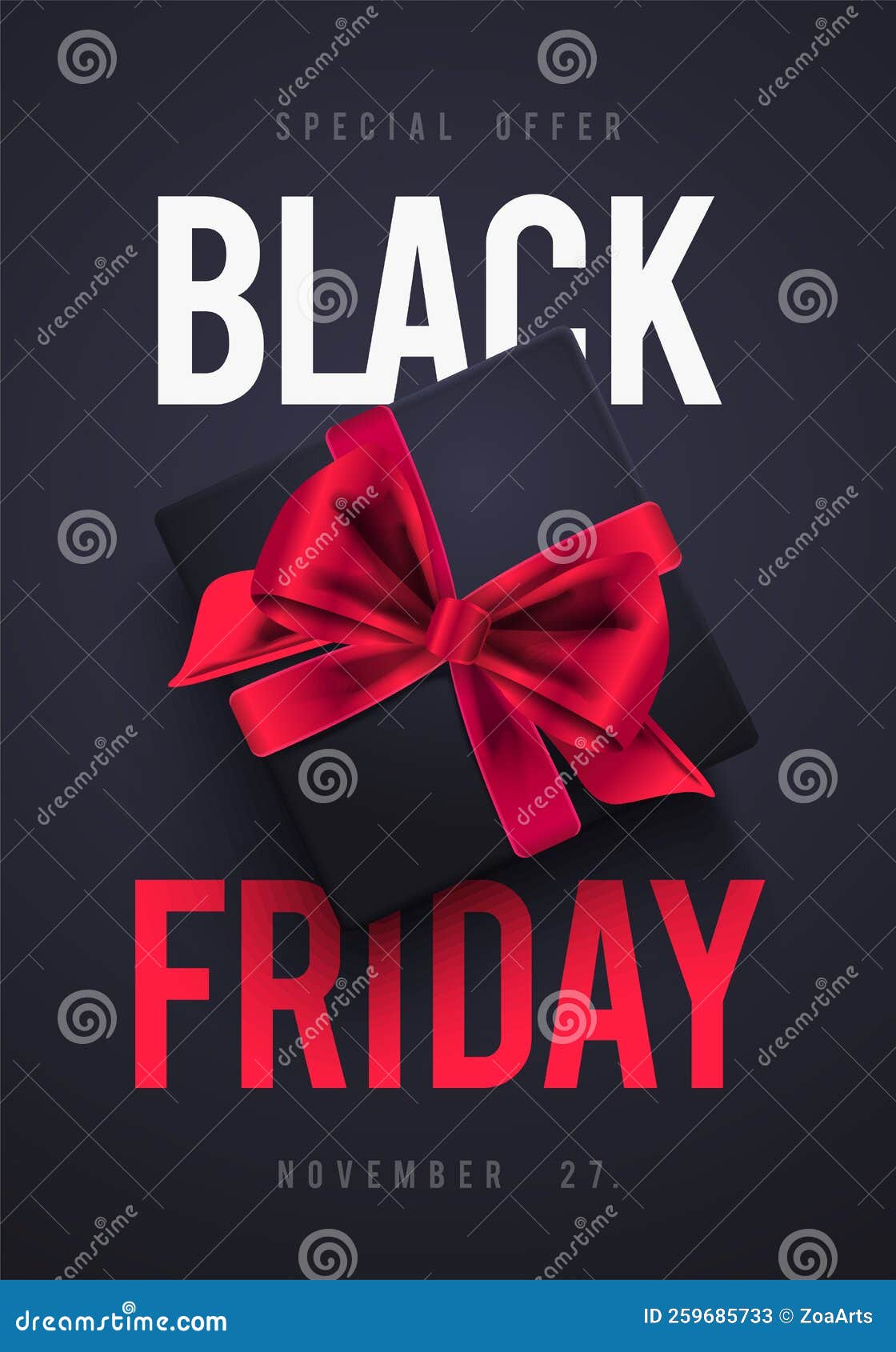 Vector Illustration Black Friday Offer with Present Stock Vector ...