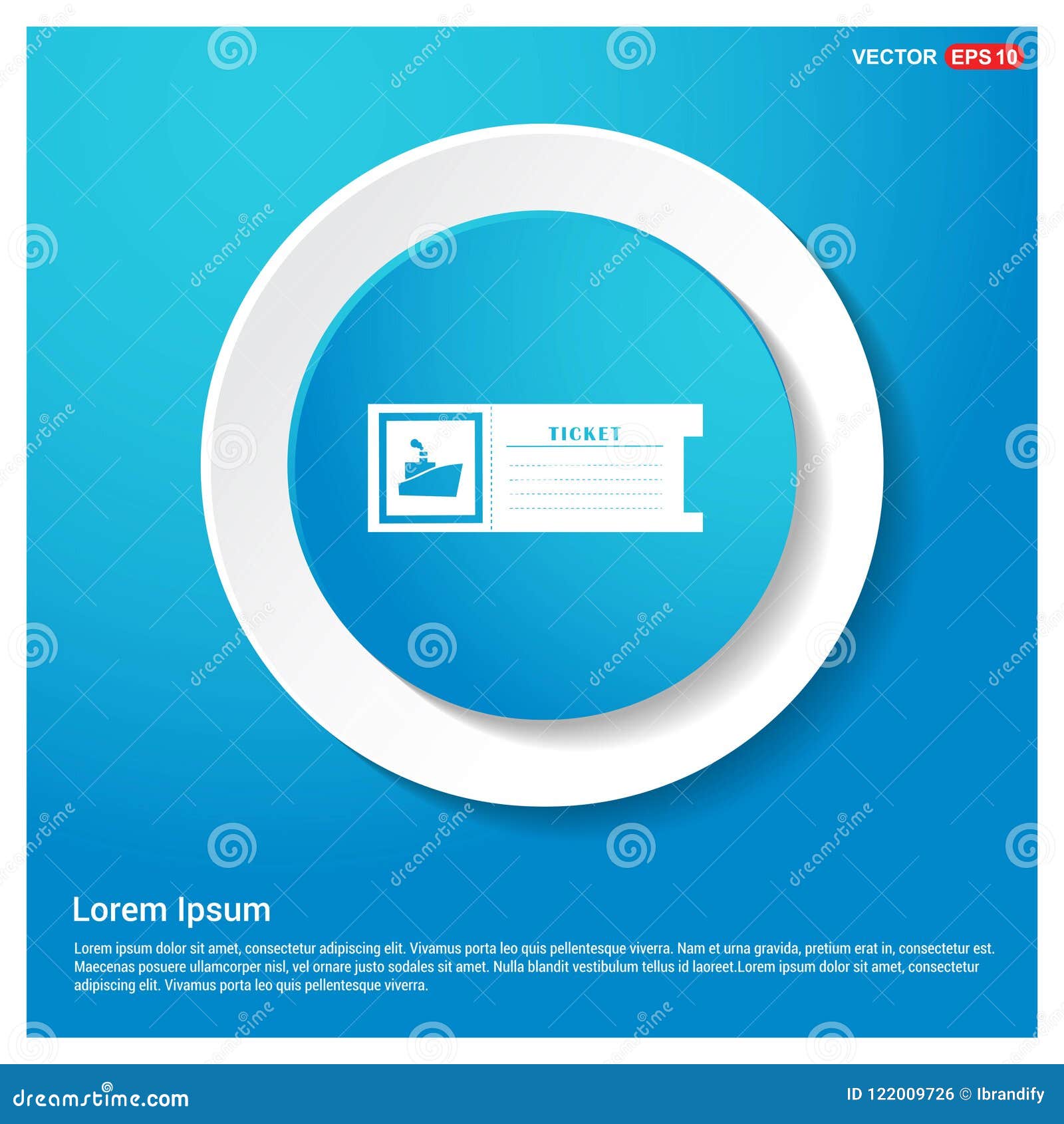 Ticket Icon Abstract Blue Web Sticker Button Stock Vector ...