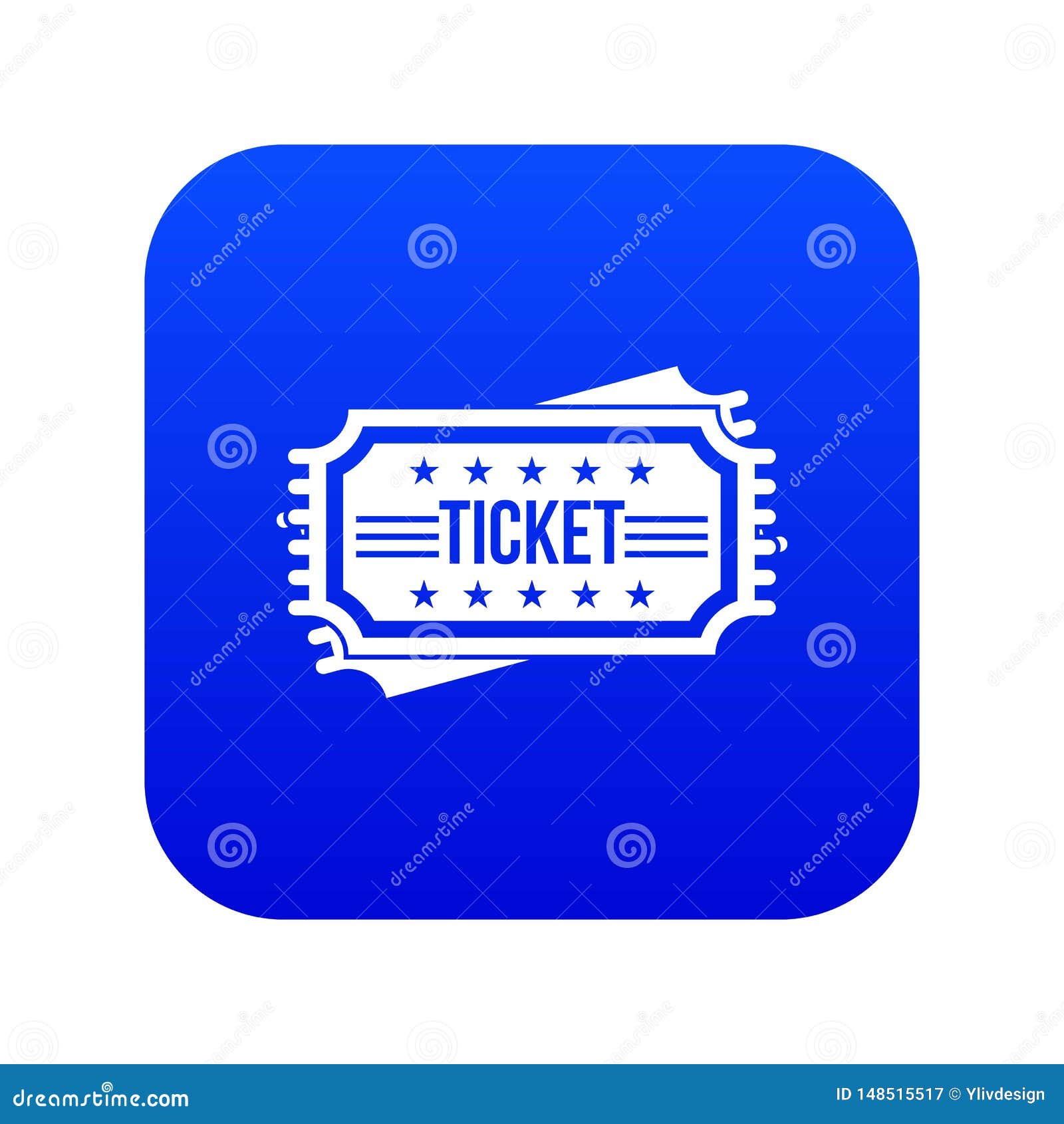 Ticket icon digital blue stock vector. Illustration of label - 148515517