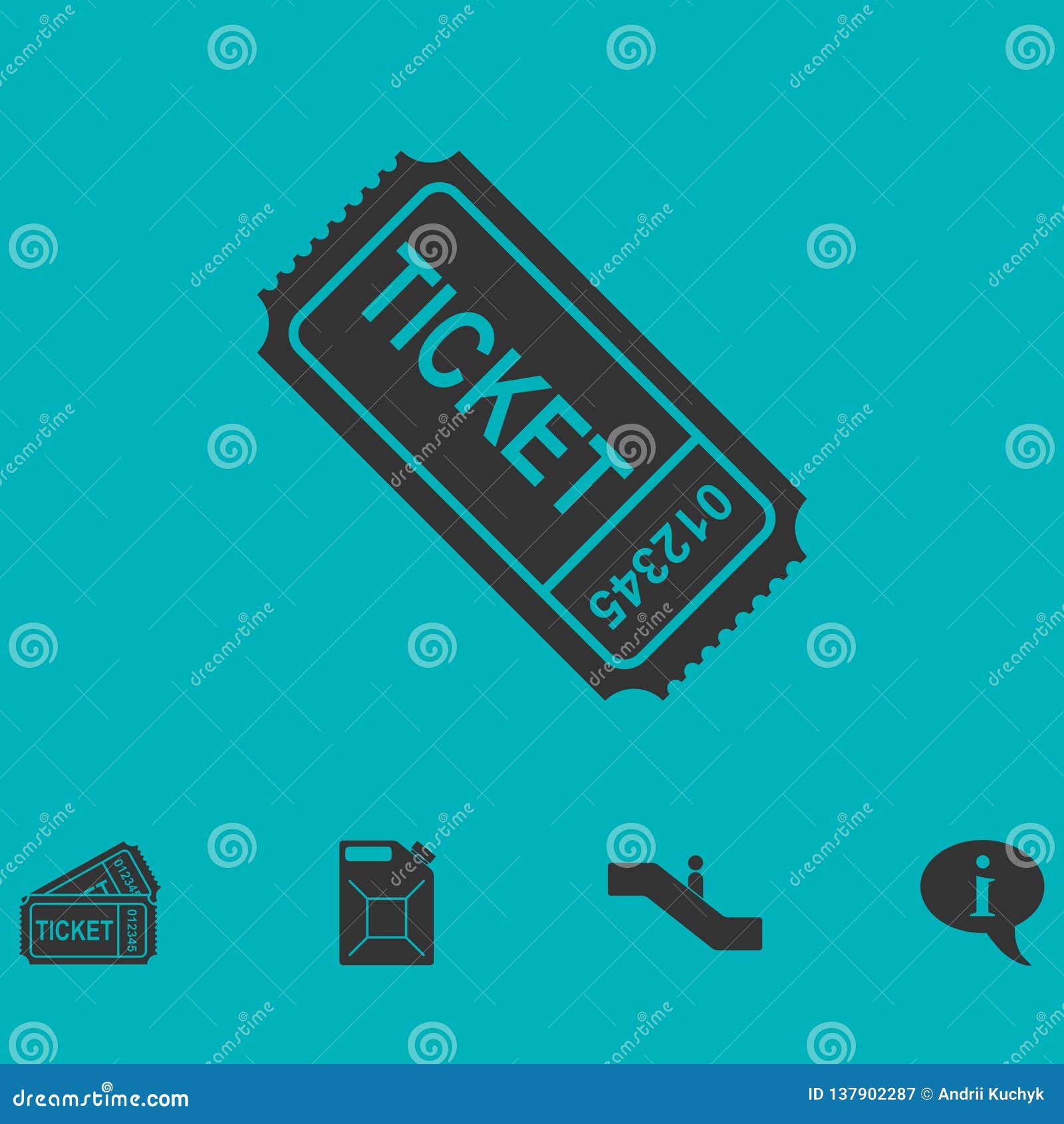 Ticket Icon Vector. Line Raffle Ticket Symbol. | CartoonDealer.com ...