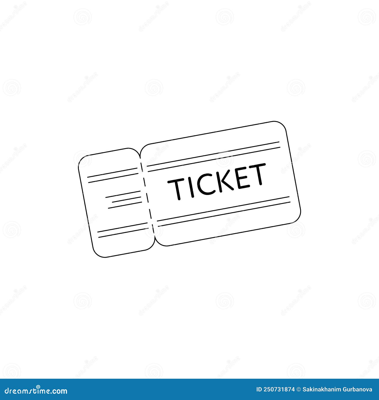 Ticket Icon Outline Transparent Isolated Stock Vector - Illustration of ...