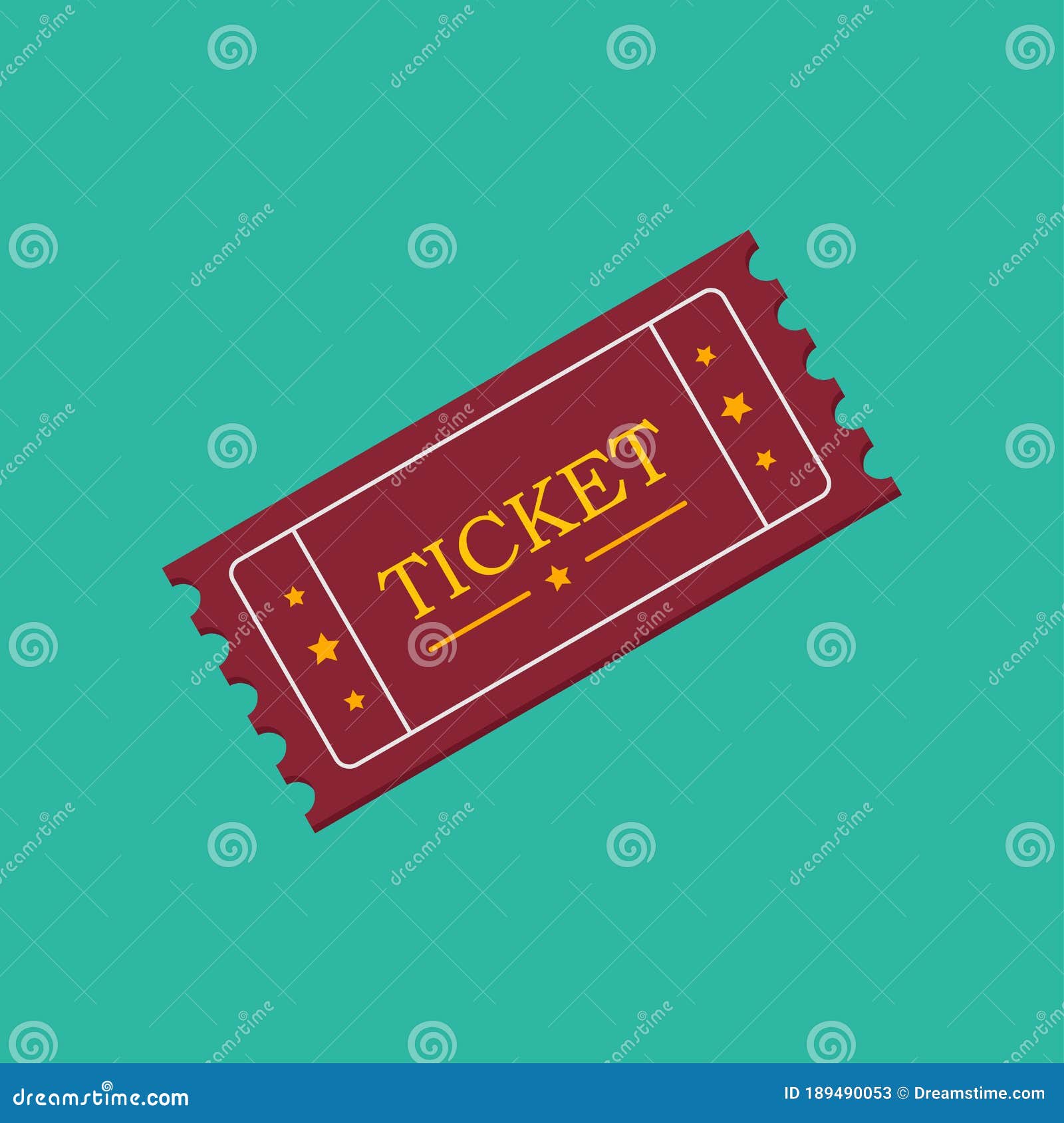 Ticket Icon, Red Movie Ticket Concept, Vector, Illustration Stock ...
